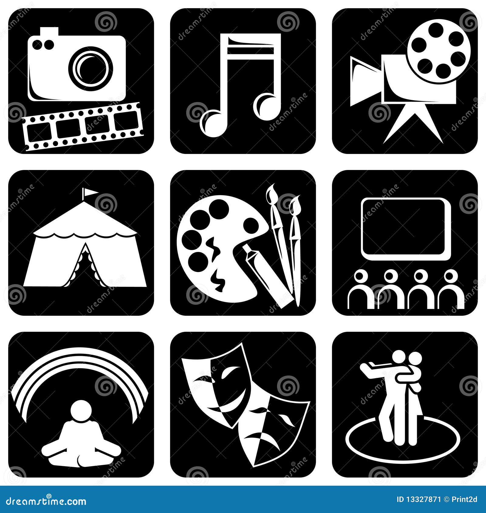 Iconos del arte ilustración del vector. Ilustración de paleta - 13327871