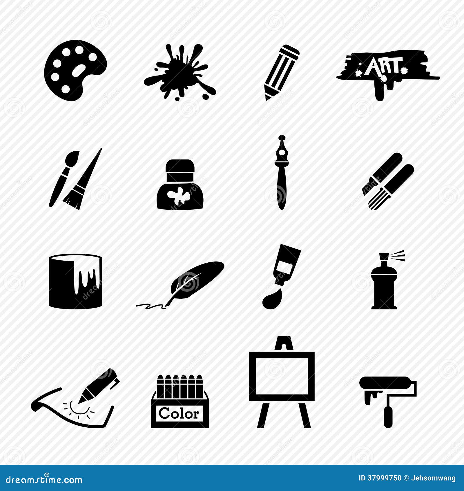 Iconos del arte ilustración del vector. Ilustración de museo - 37999750