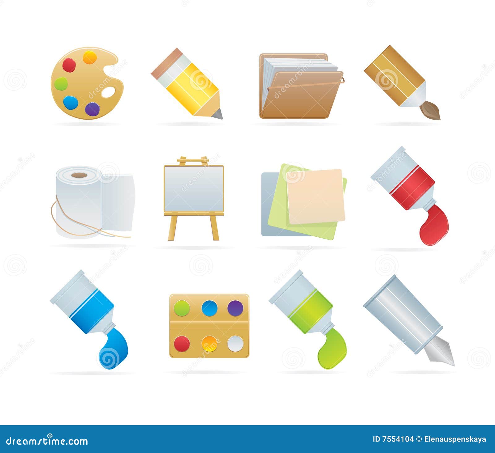 Iconos del arte ilustración del vector. Ilustración de artista - 7554104