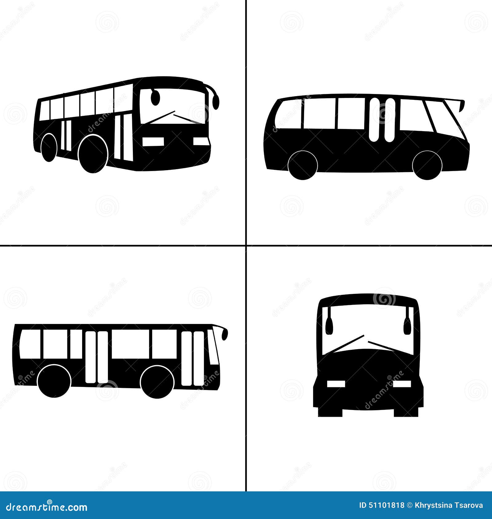 Iconos Del Autobús Del Vector Ilustración del Vector - Ilustración de ...