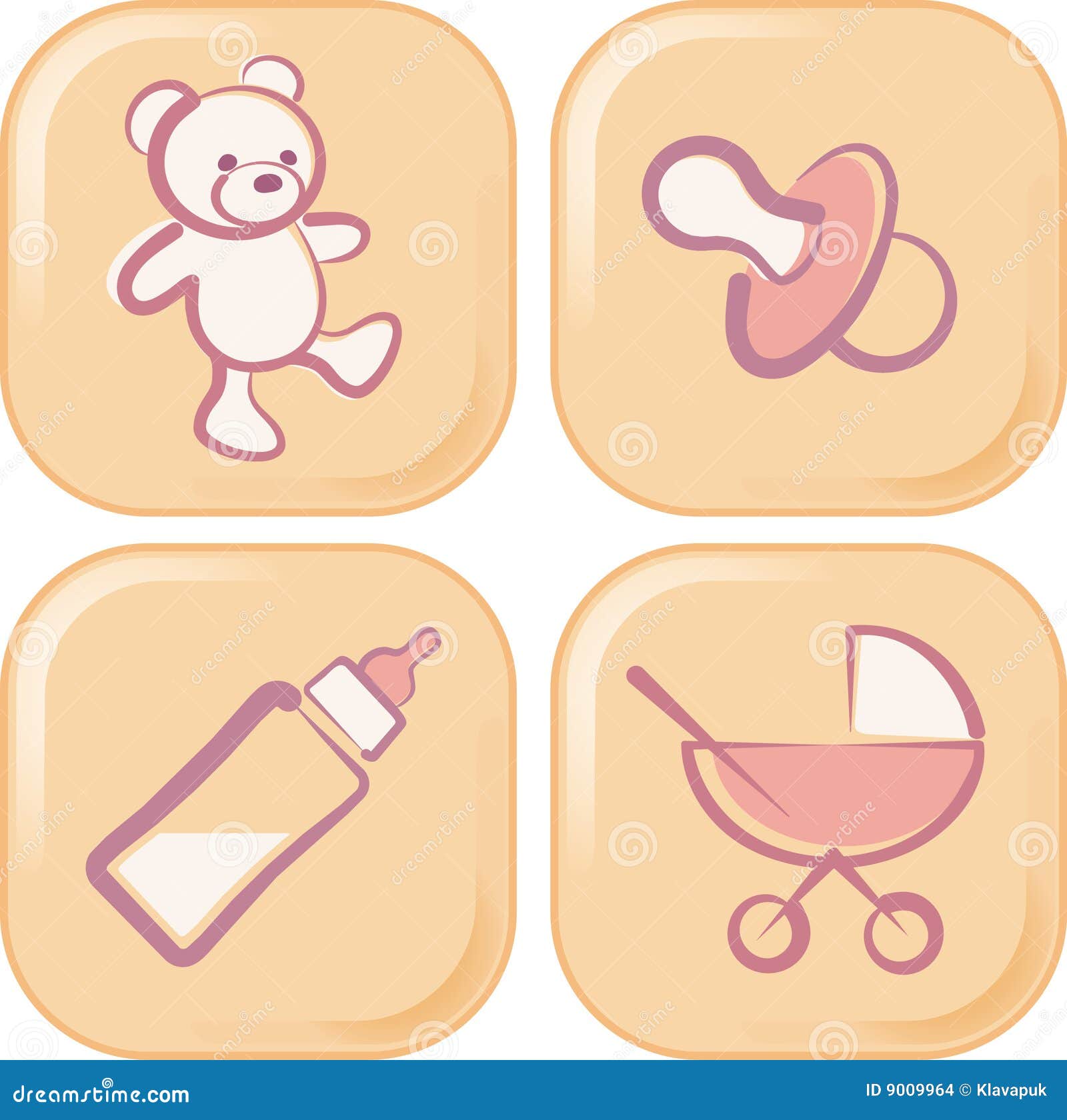 Iconos del bebé ilustración del vector. Ilustración de simulado - 9009964