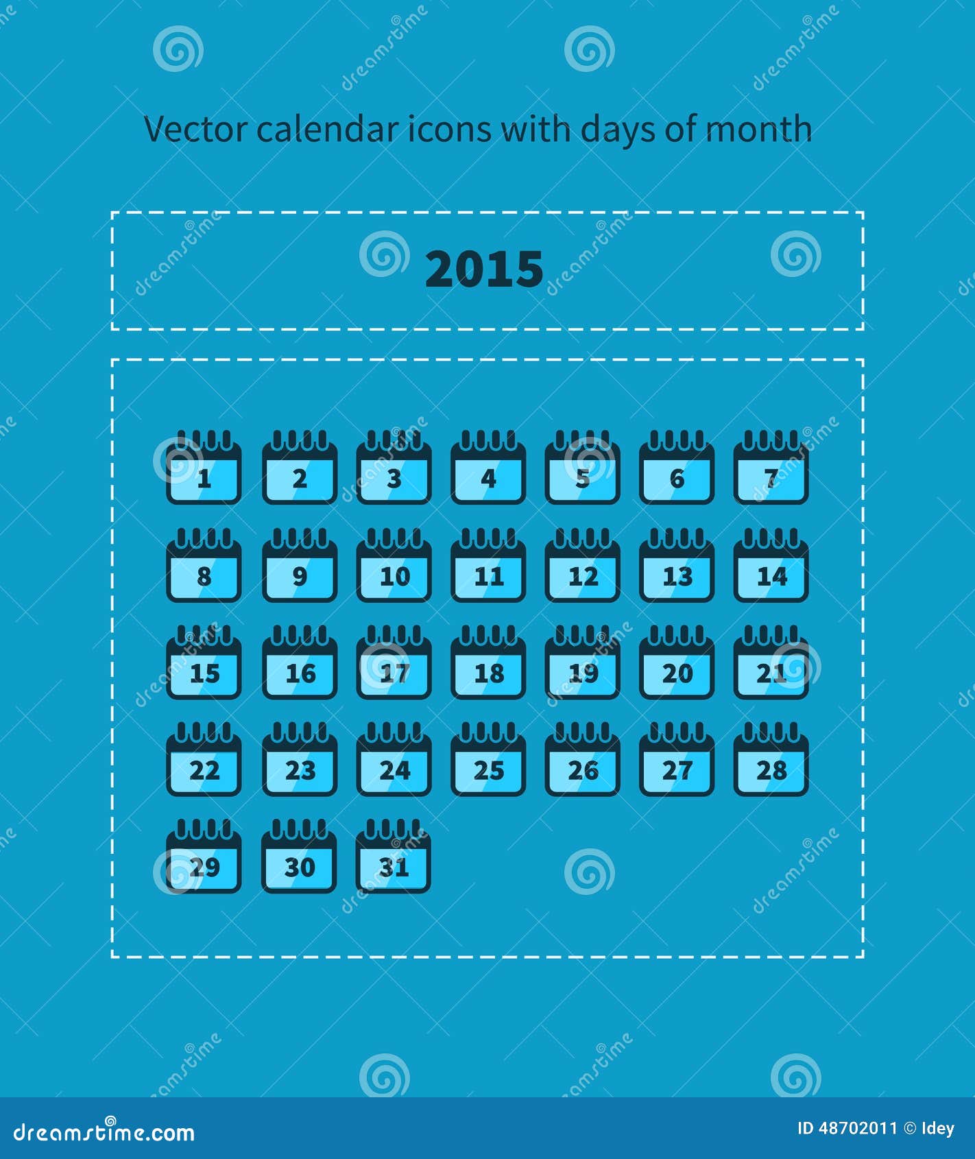 Iconos Del Calendario Con Días De Mes Ilustración del Vector ...