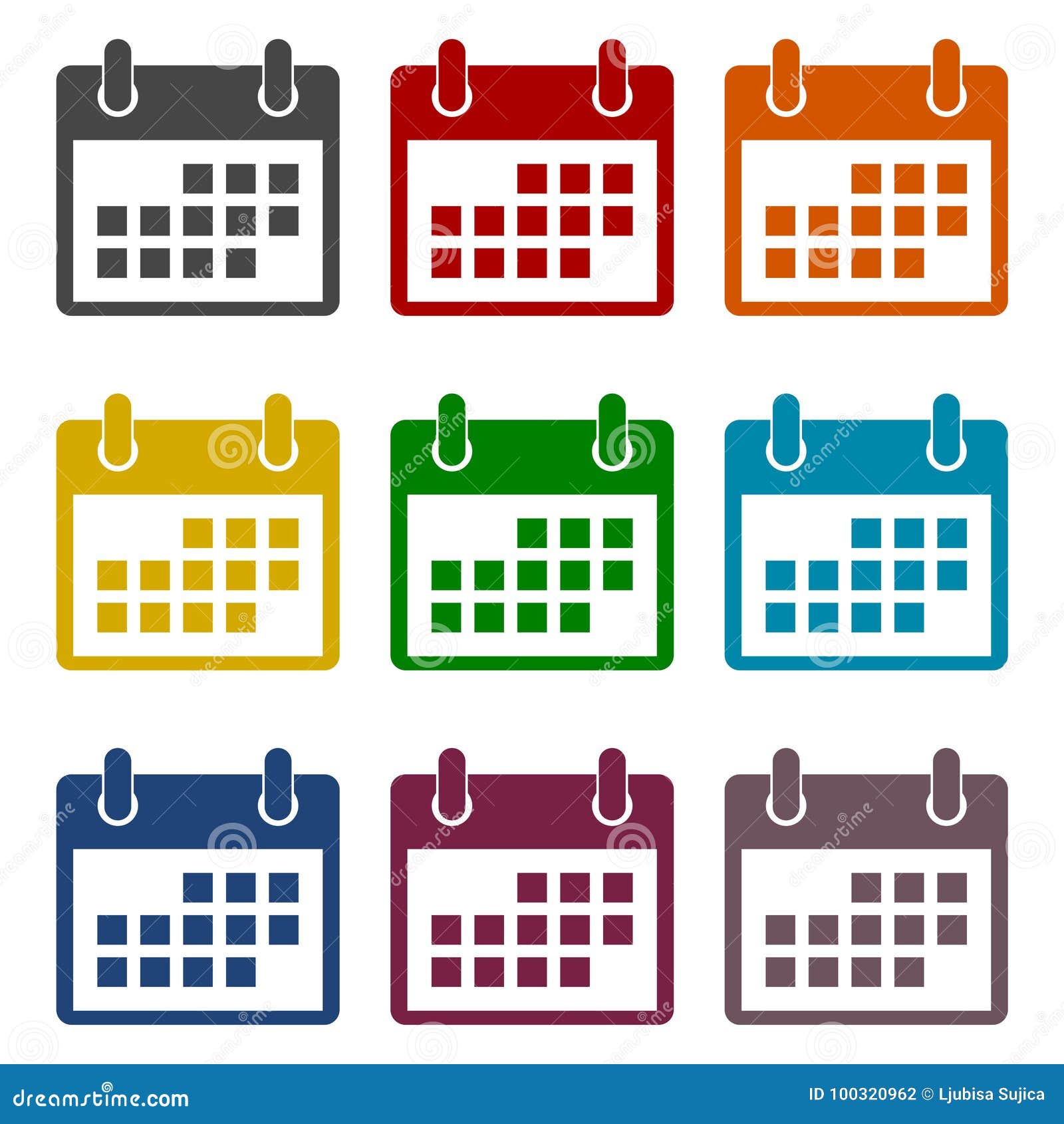 Iconos Del Calendario Del Vector Fijados Ilustración del Vector ... Iconos Del Calendario Del Vector Fijados Ilustración del Vector ...
