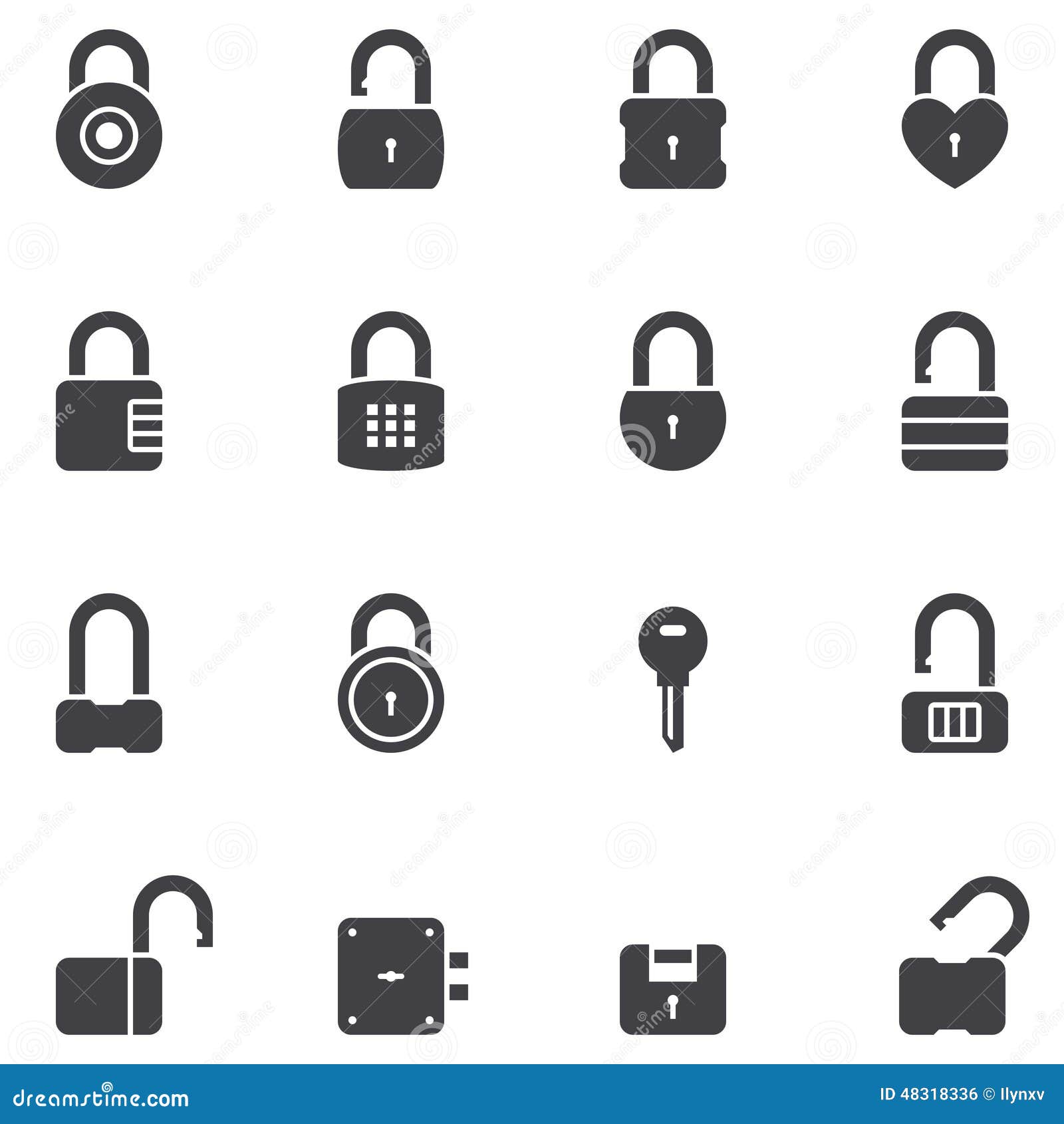 Iconos del candado ilustración del vector. Ilustración de abierto ...