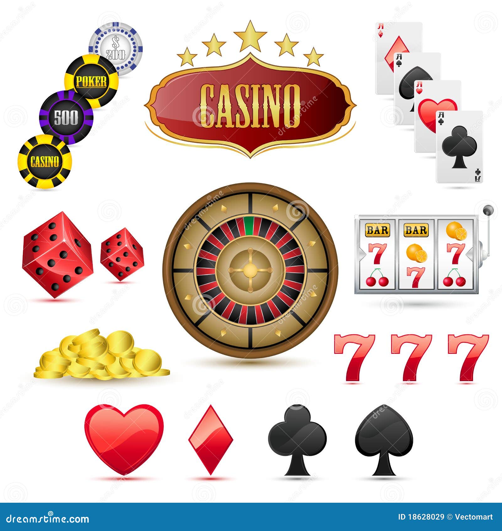 Iconos del casino ilustración del vector. Ilustración de dinero - 18628029