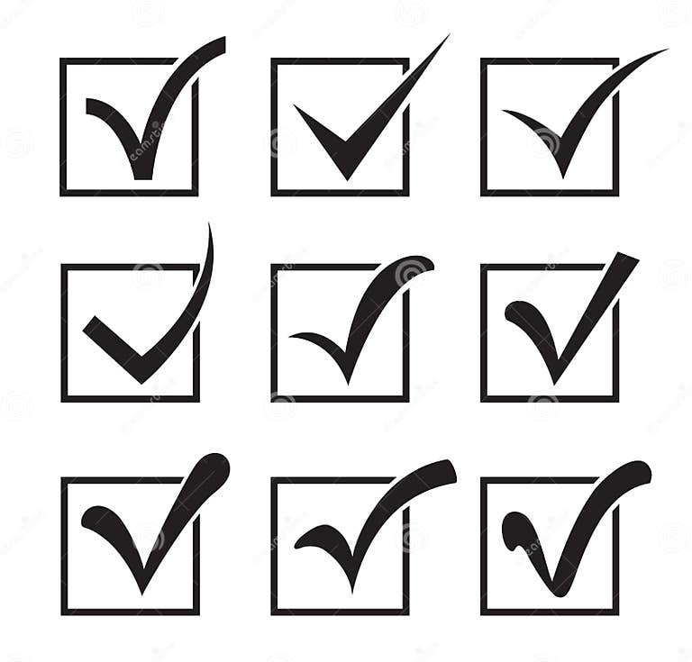Iconos del Checkbox ilustración del vector. Ilustración de ideas - 44568729