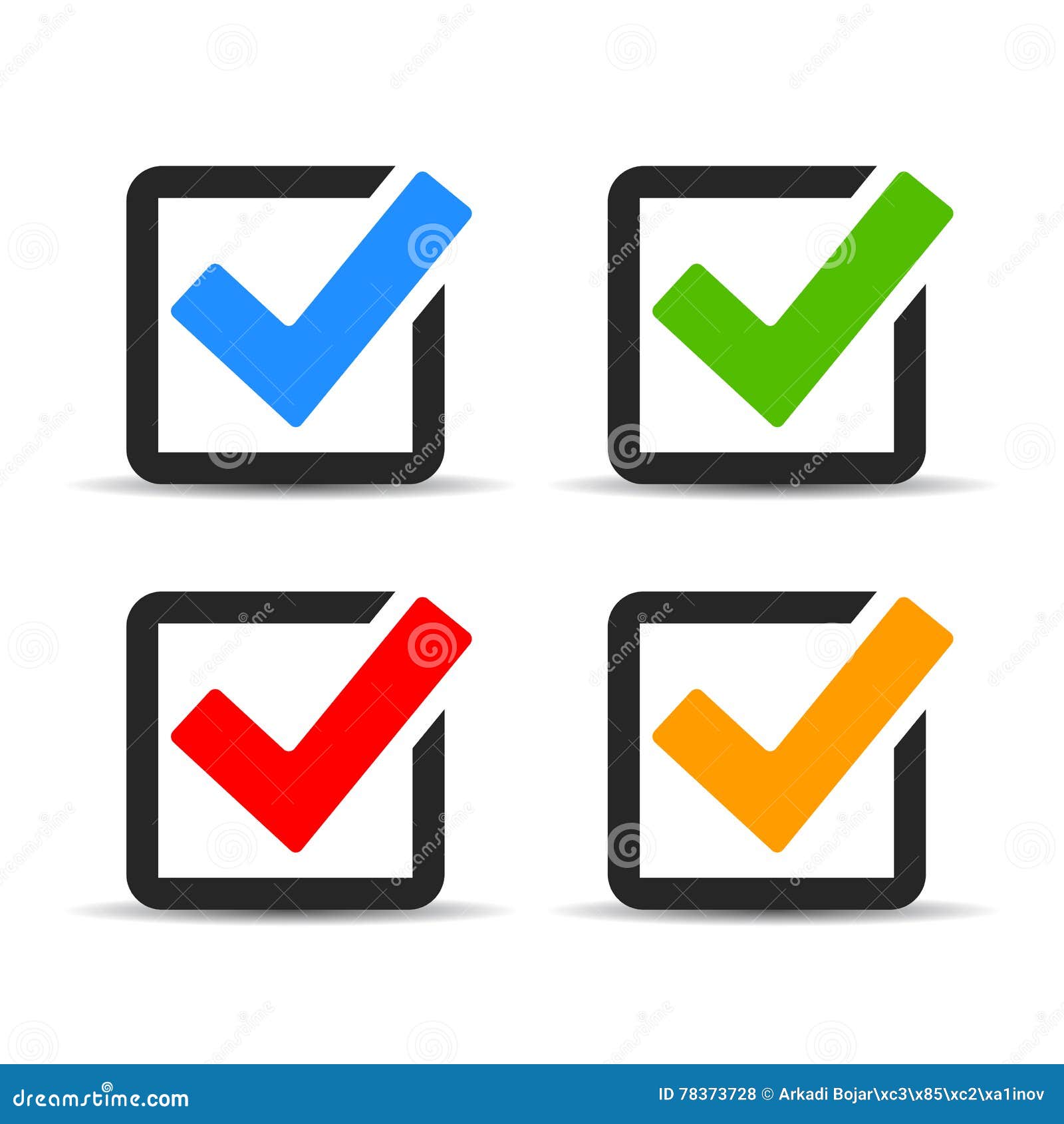 Iconos del Checkbox ilustración del vector. Ilustración de aceptar ...
