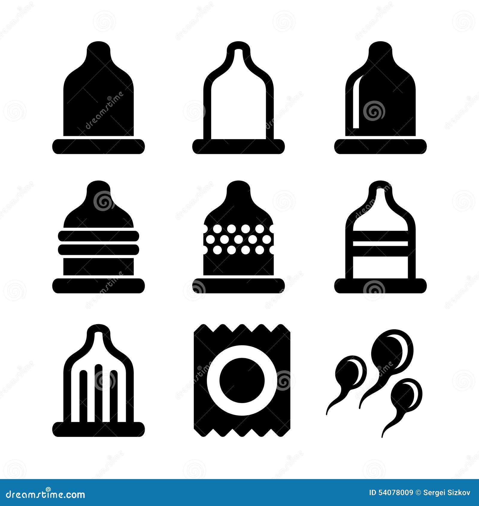 Iconos Del Condón Fijados Vector Ilustración del Vector - Ilustración ...