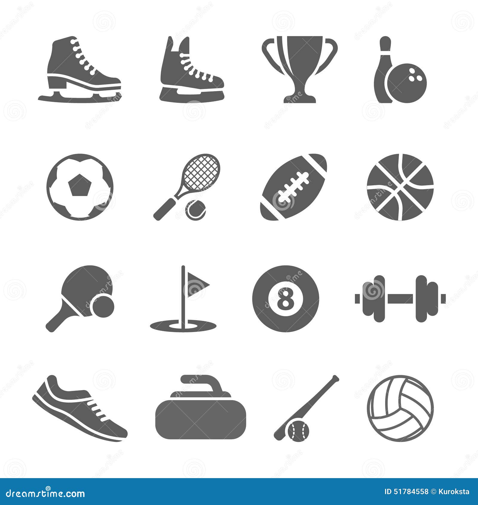 Iconos del deporte ilustración del vector. Ilustración de hockey - 51784558