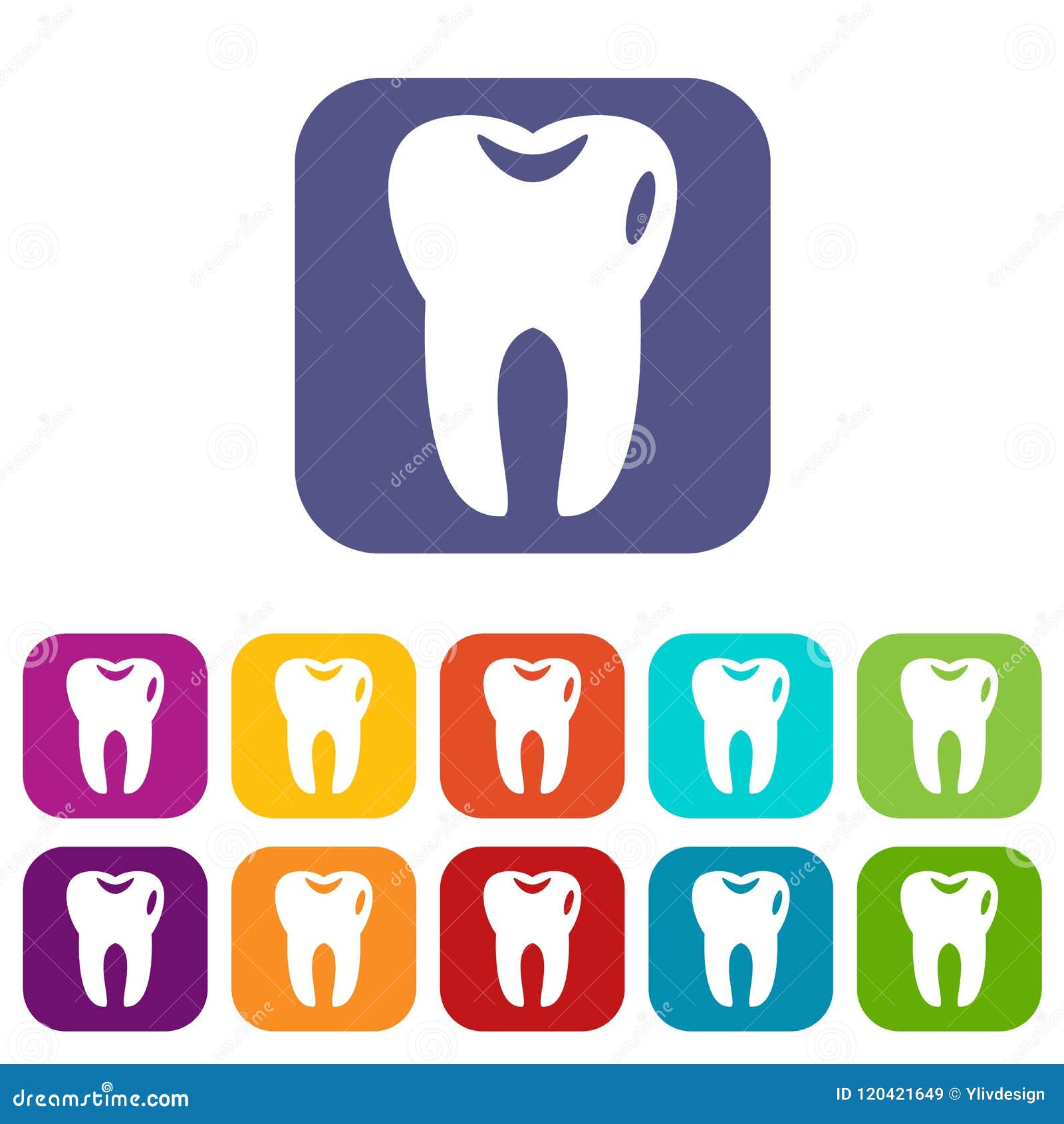 Iconos del diente fijados ilustración del vector. Ilustración de médico ...