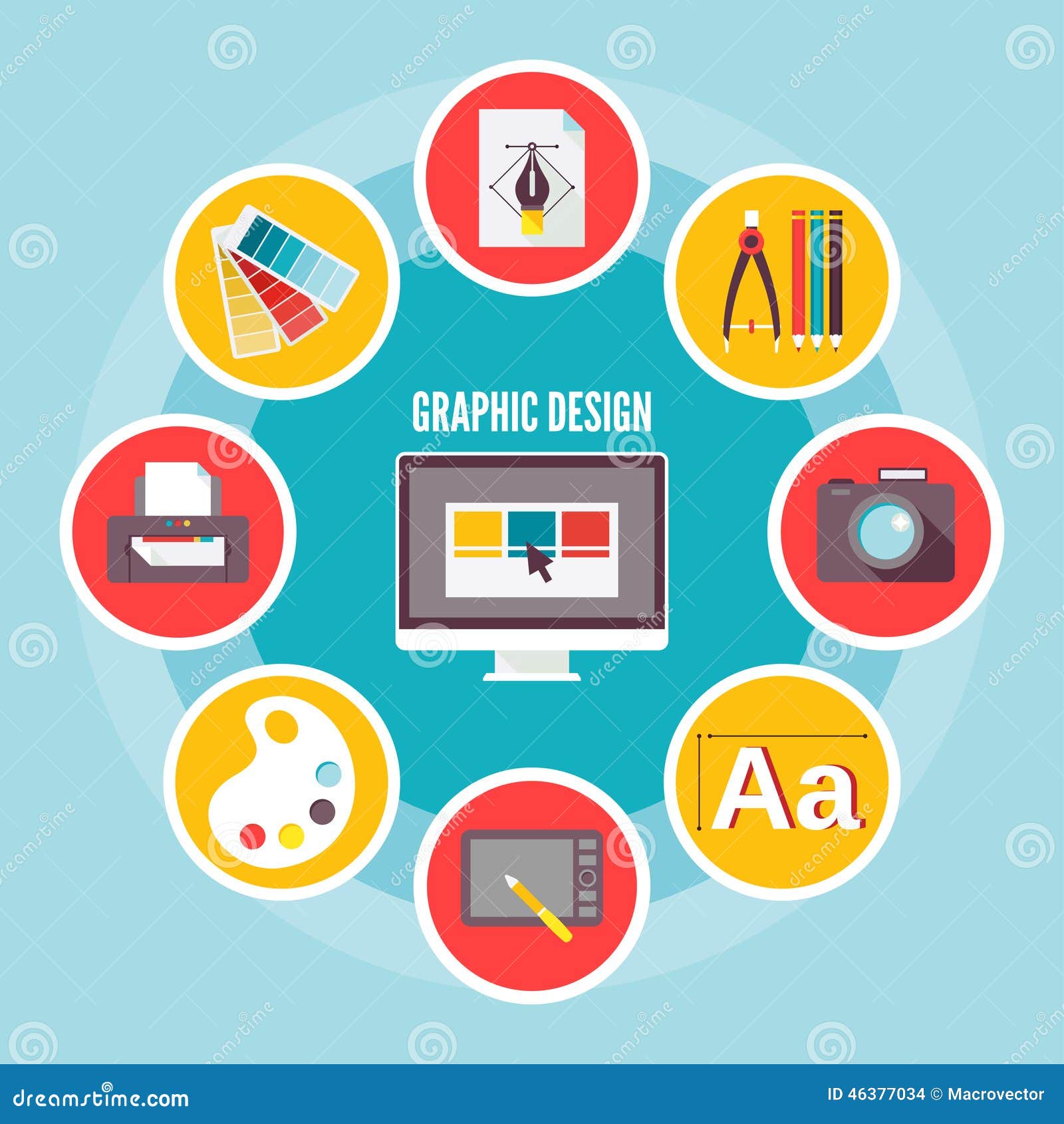 Iconos del diseño gráfico ilustración del vector. Ilustración de color ...