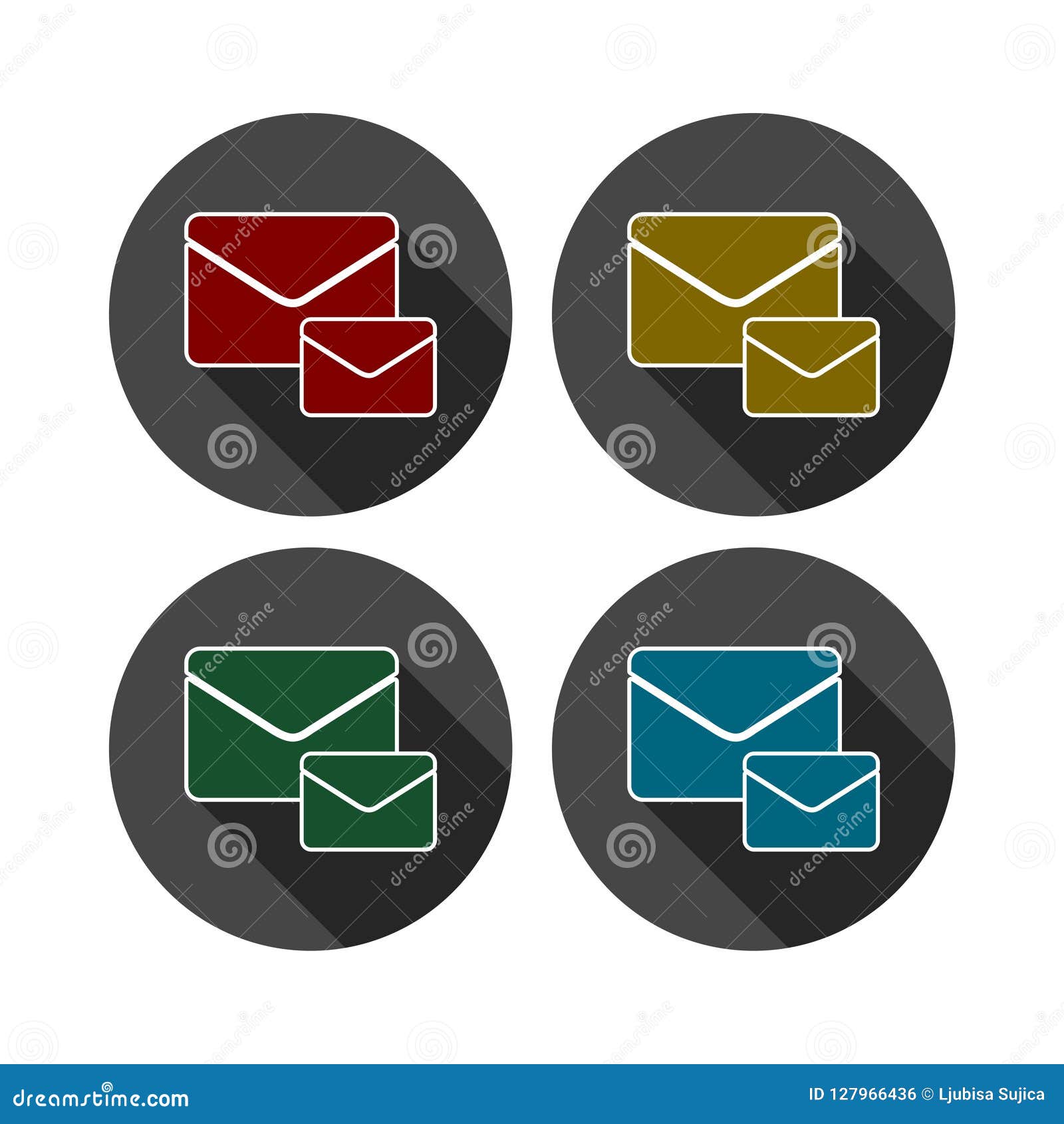 Iconos del email ilustración del vector. Ilustración de color - 127966436
