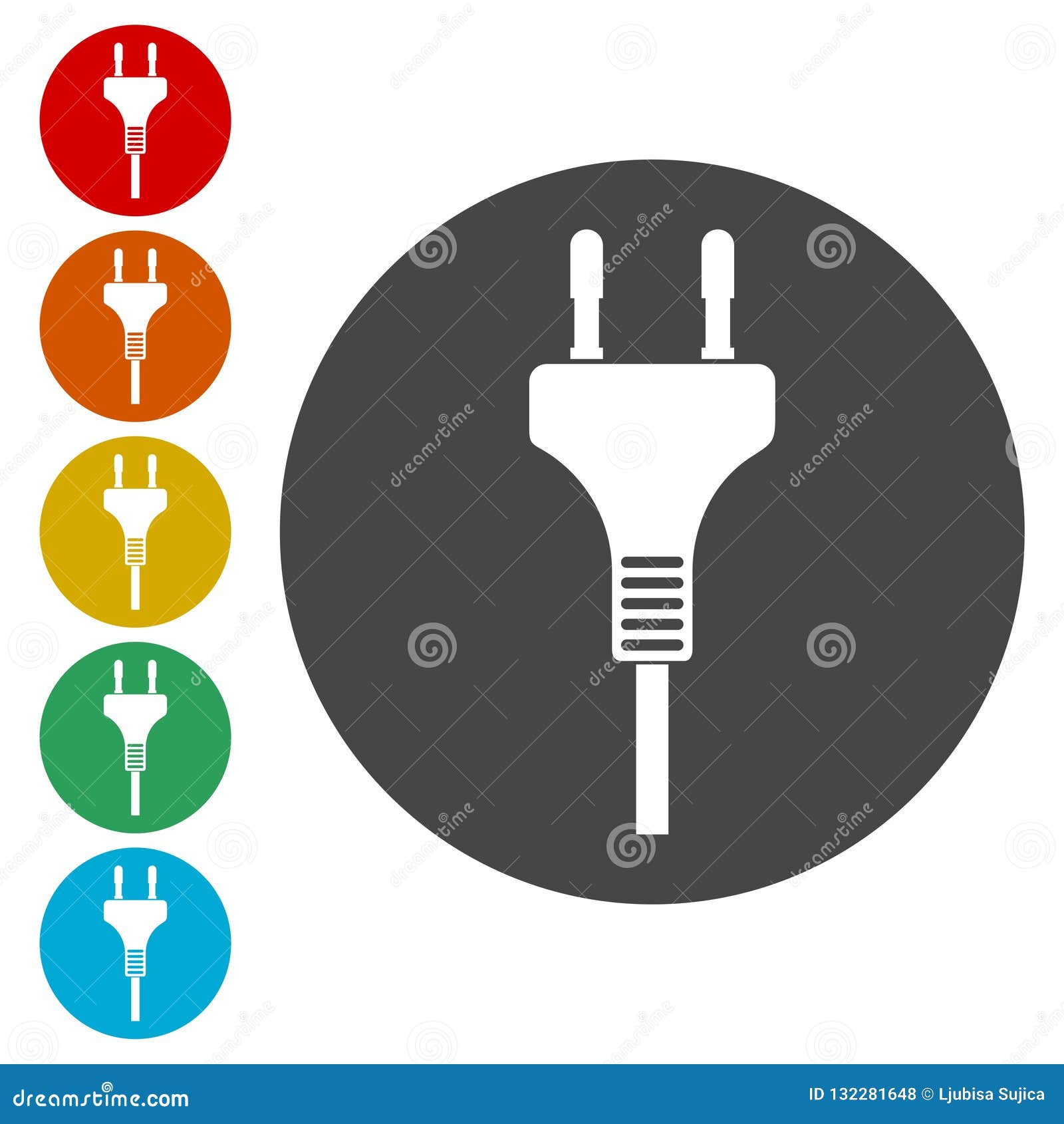 Iconos Del Enchufe Del Vector Fijados Ilustración del Vector ...