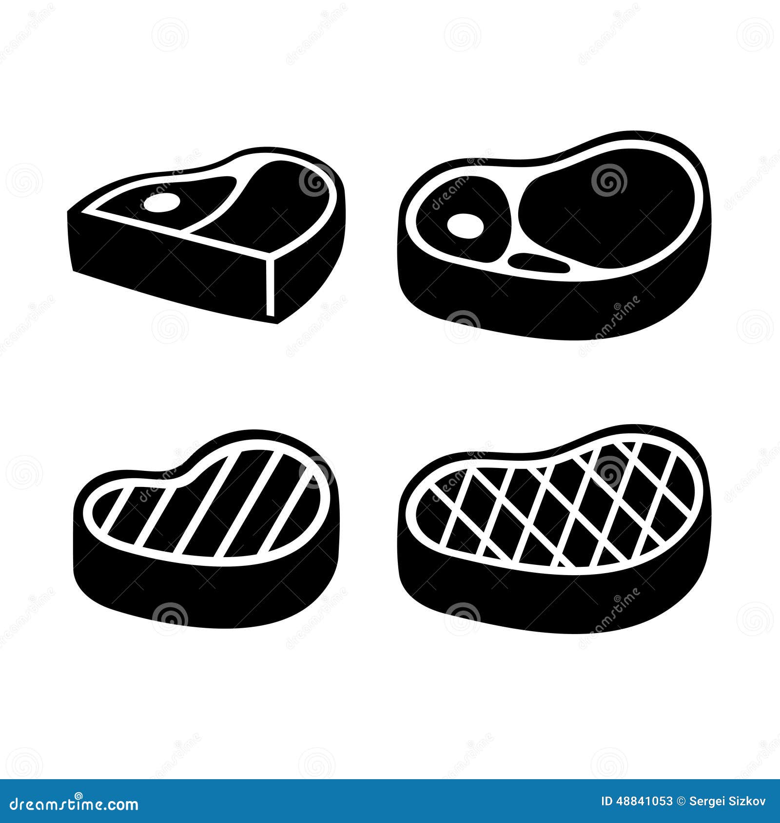 Iconos Del Filete Fijados Vector Ilustración del Vector - Ilustración ...