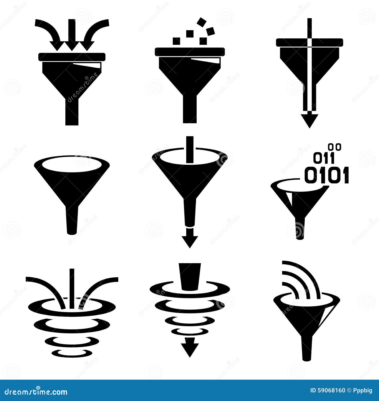 Iconos del filtro stock de ilustración. Ilustración de negro - 59068160