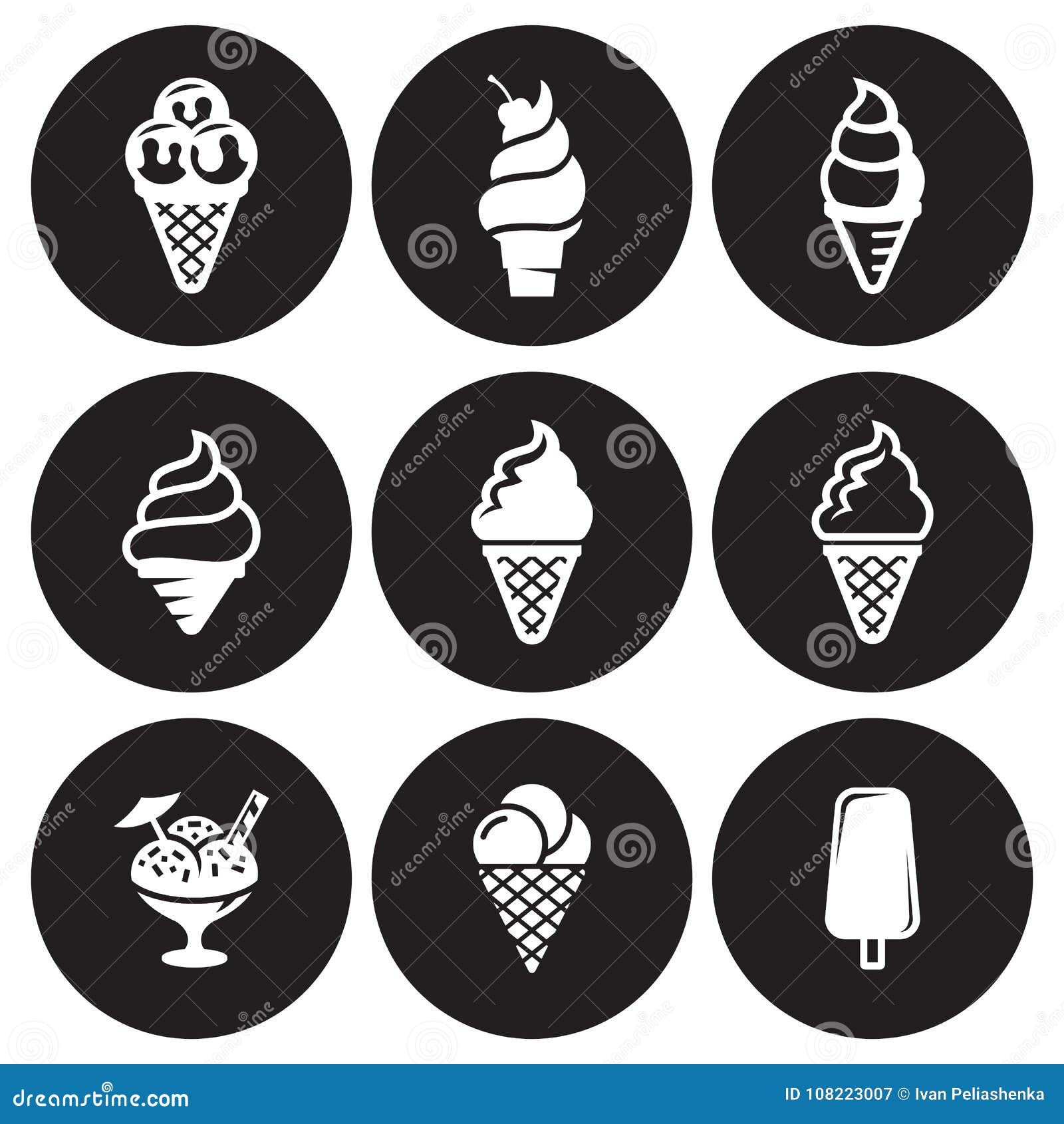 Iconos del helado ilustración del vector. Ilustración de congelado ...