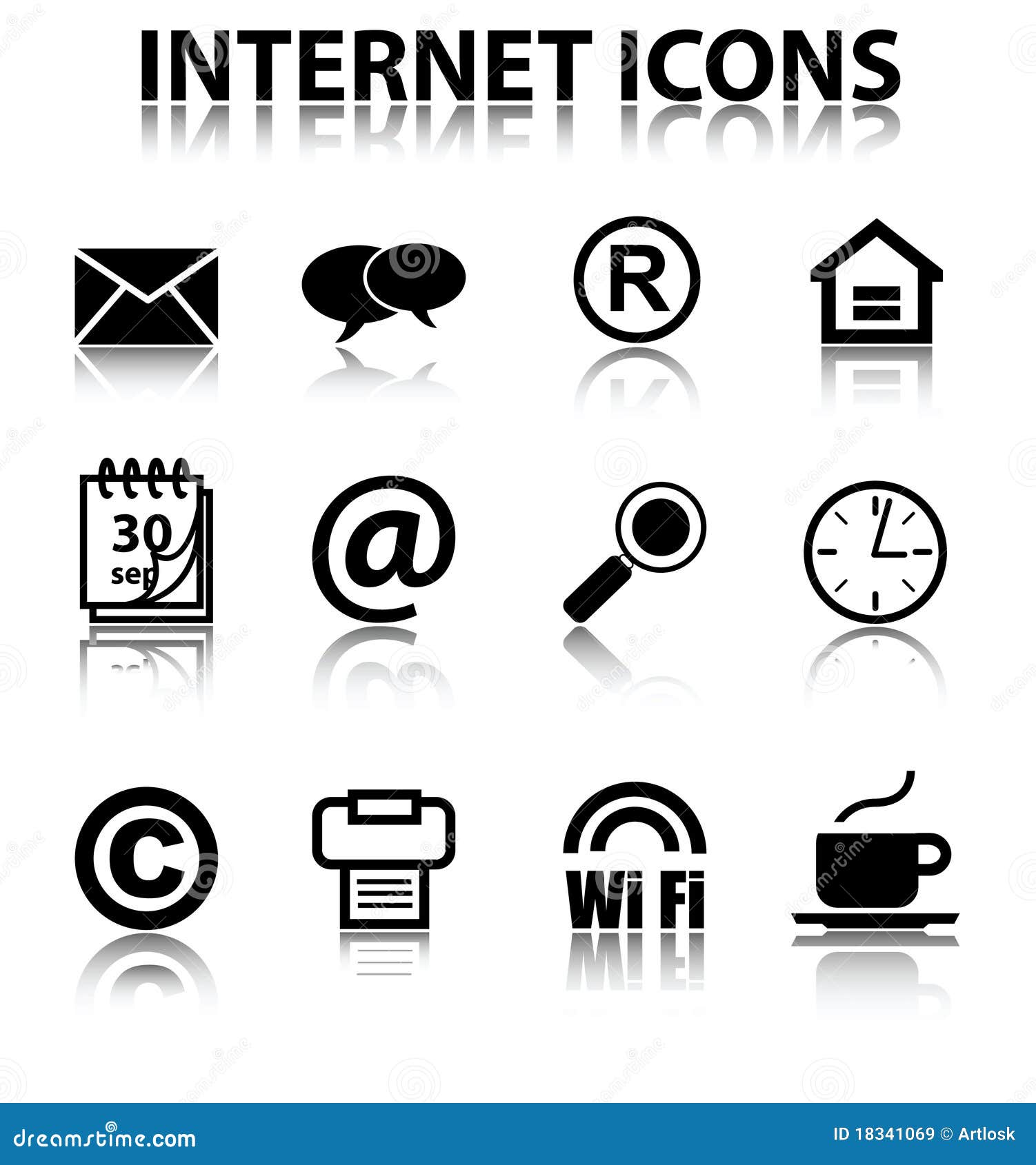 Iconos del Internet ilustración del vector. Ilustración de icono - 18341069