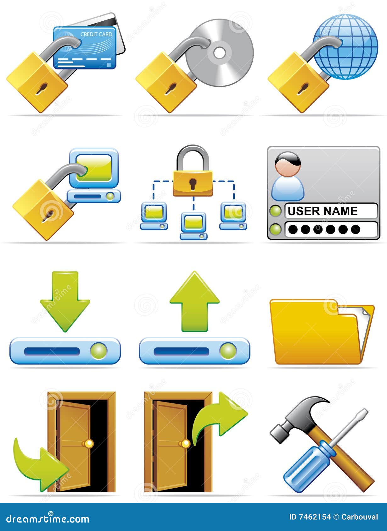 Iconos del Internet ilustración del vector. Ilustración de vector - 7462154