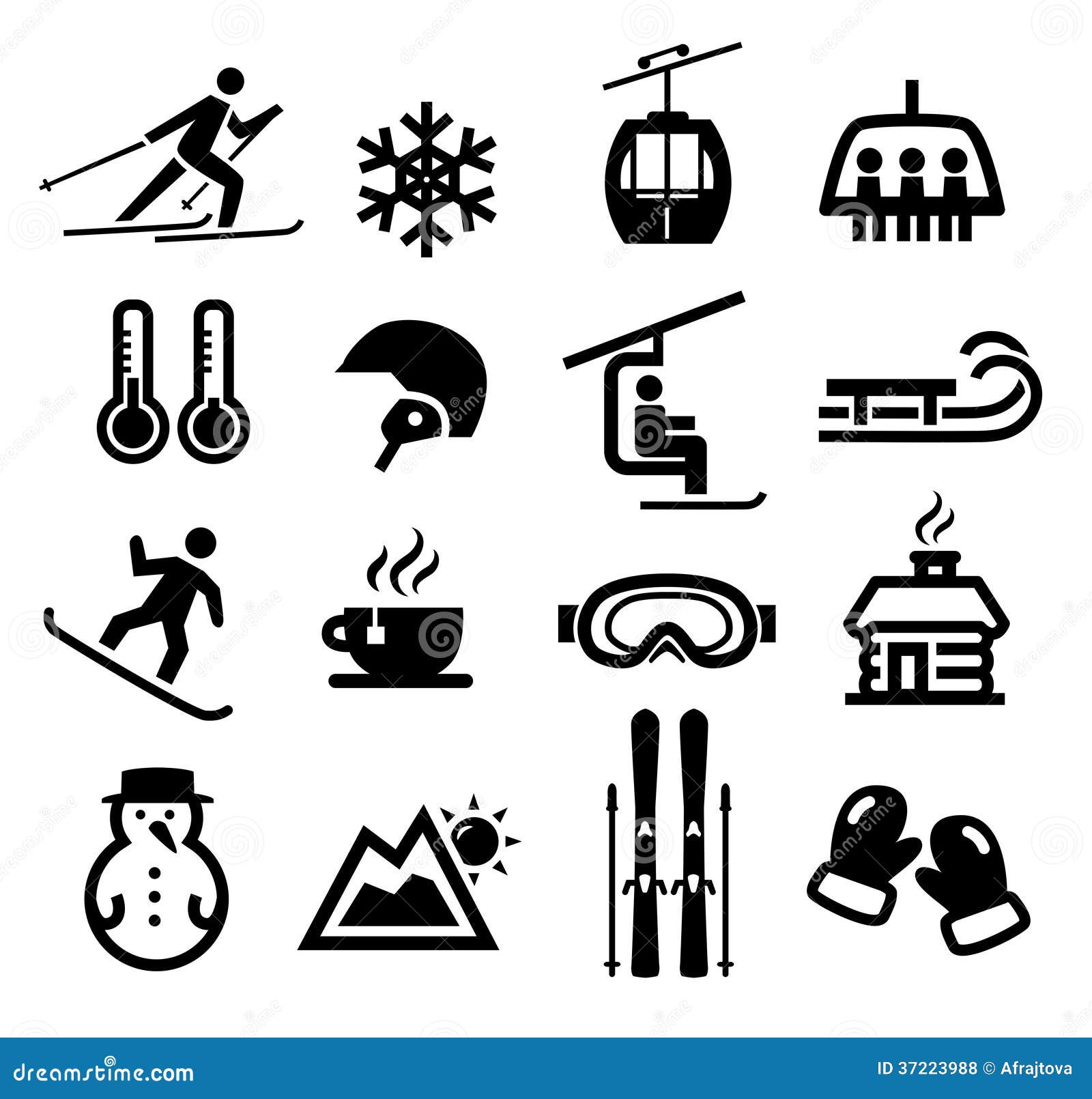 Iconos del invierno ilustración del vector. Ilustración de vector ...