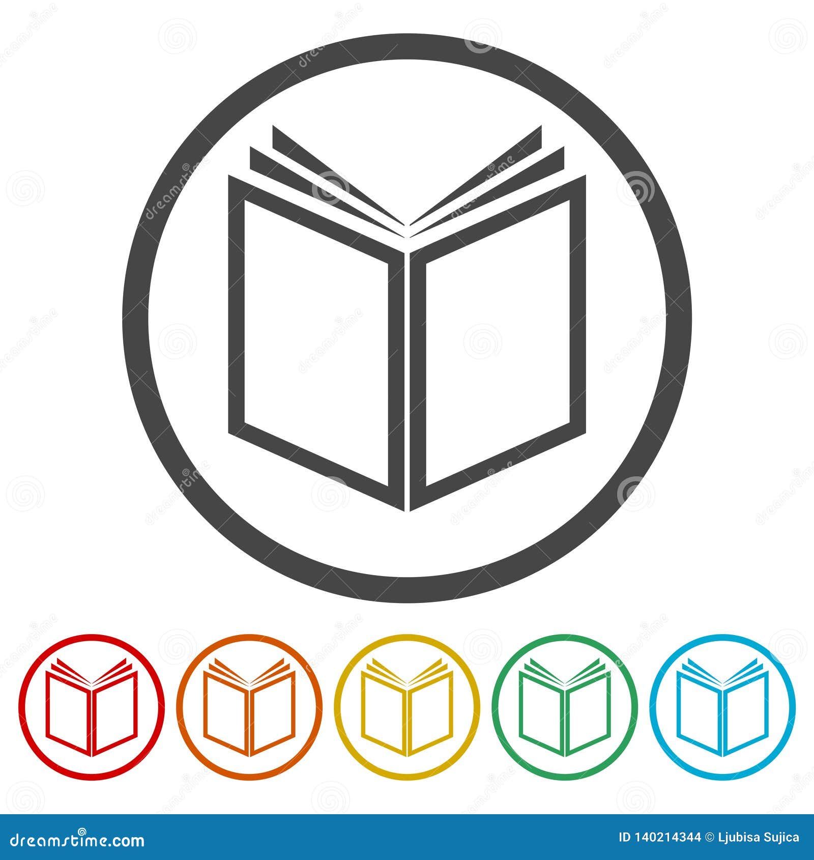 Iconos del libro fijados ilustración del vector. Ilustración de ...