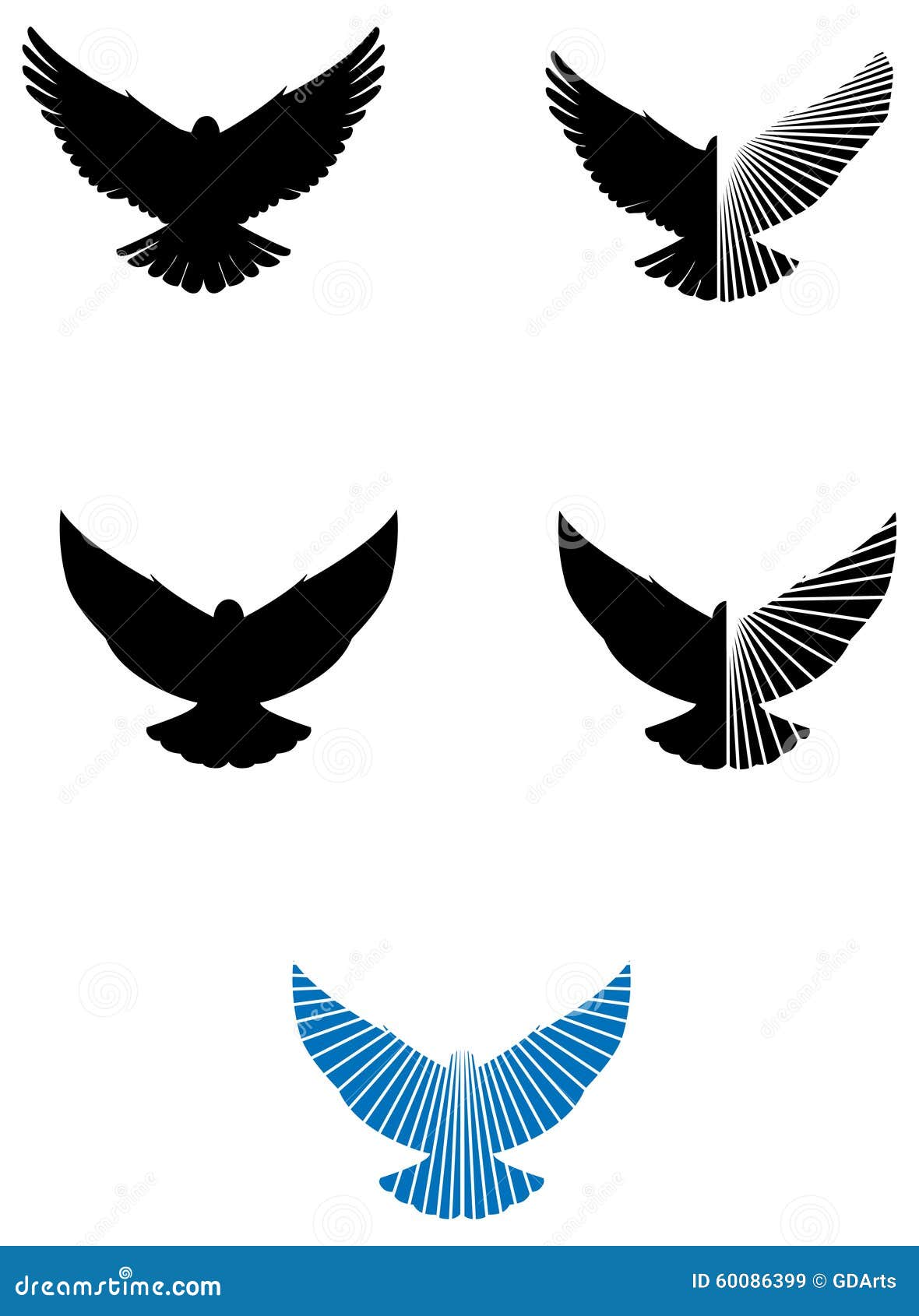 Iconos Del Logotipo De La Paloma Ilustración del Vector - Ilustración ...