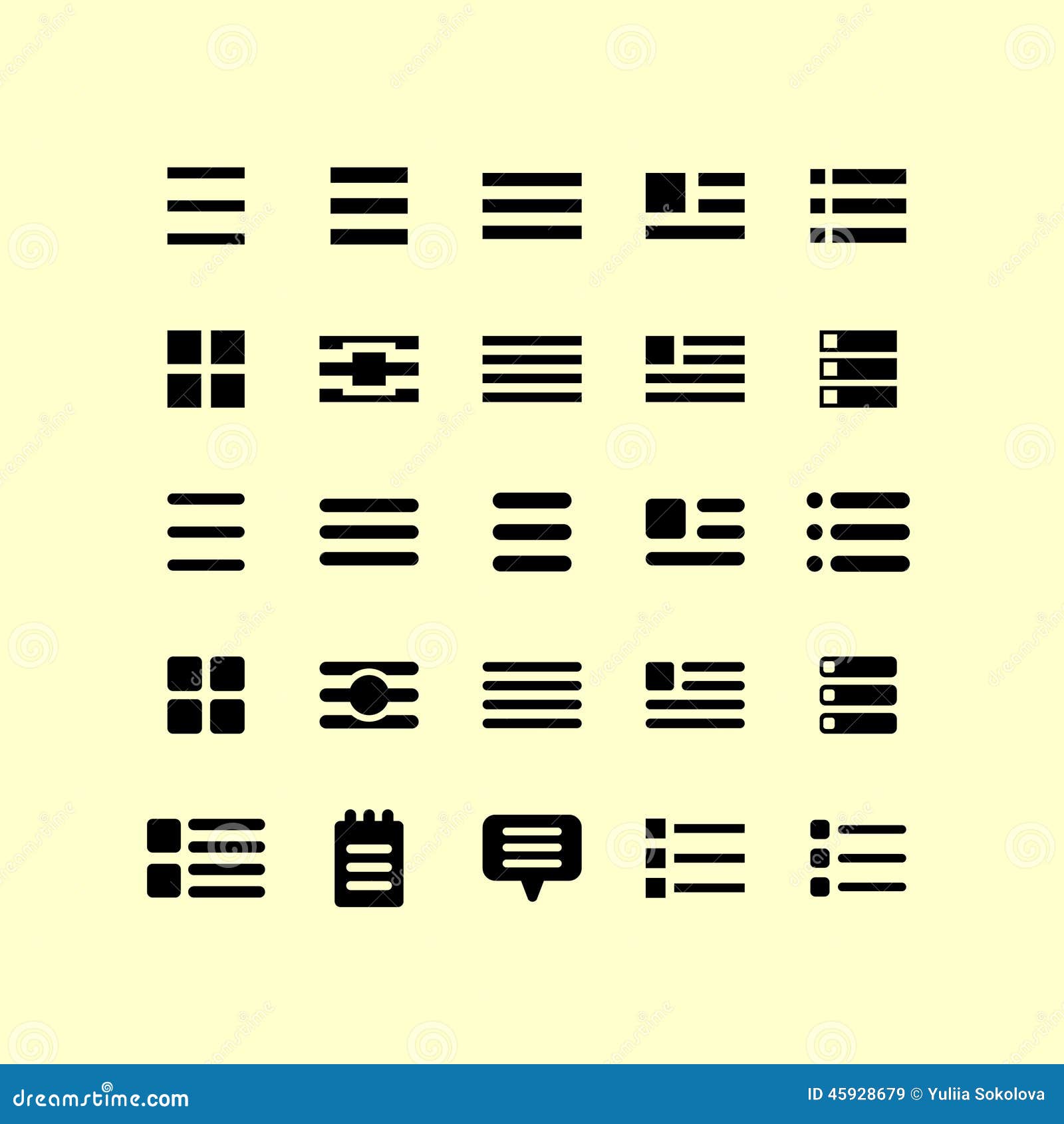 Iconos del menú ilustración del vector. Ilustración de sitio - 45928679