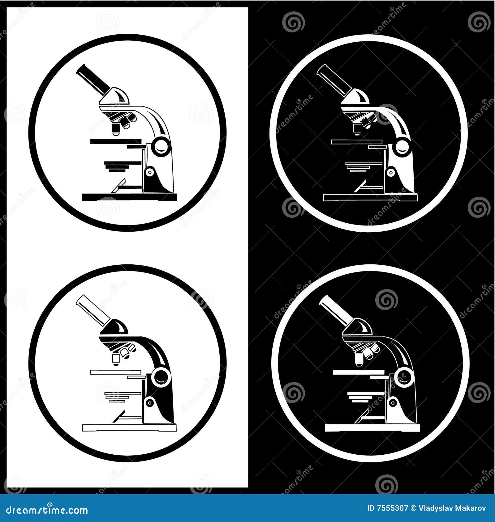 Iconos Del Microscopio Del Vector Ilustración del Vector - Ilustración ...