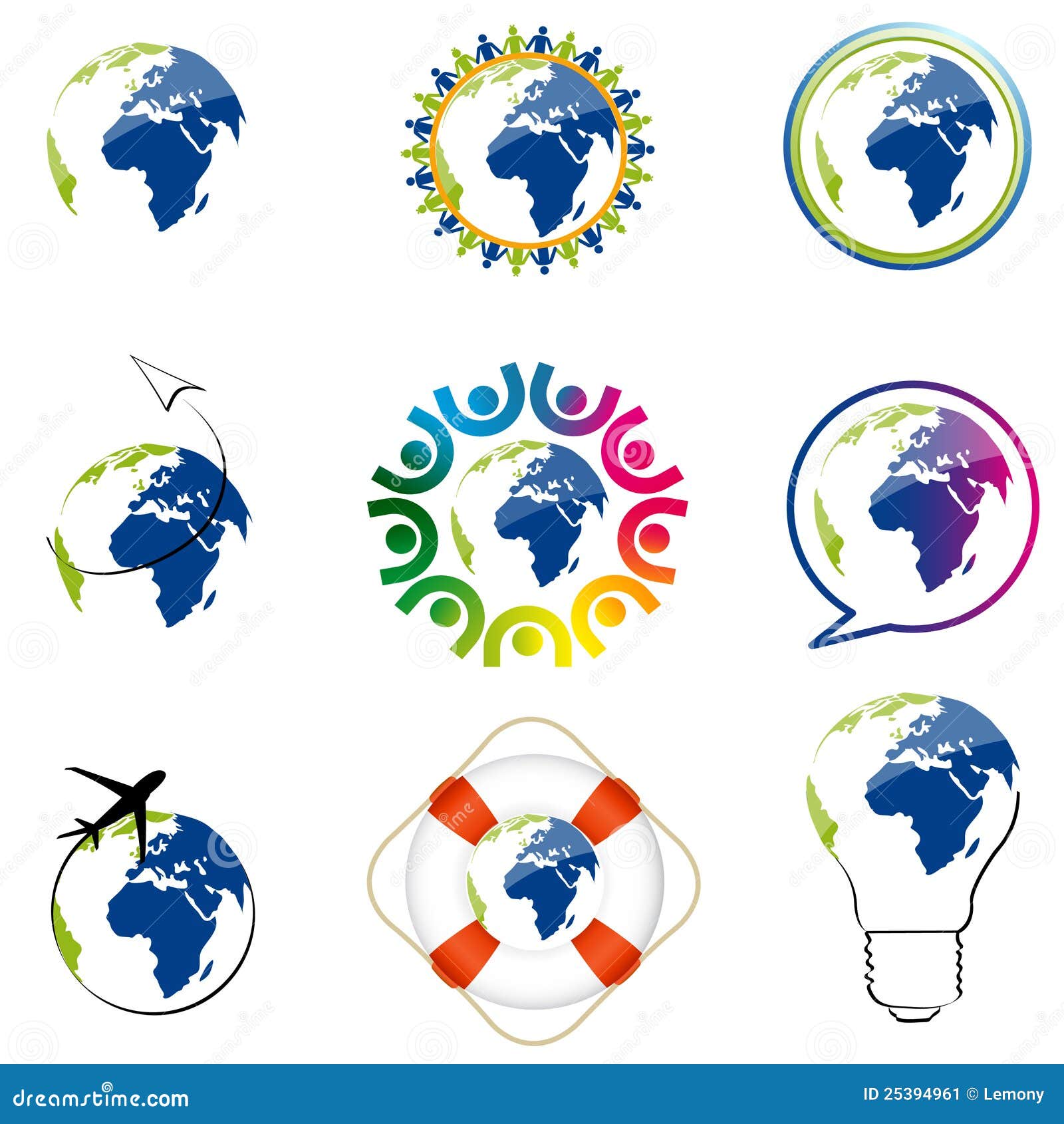 Iconos del mundo ilustración del vector. Ilustración de mundo - 25394961