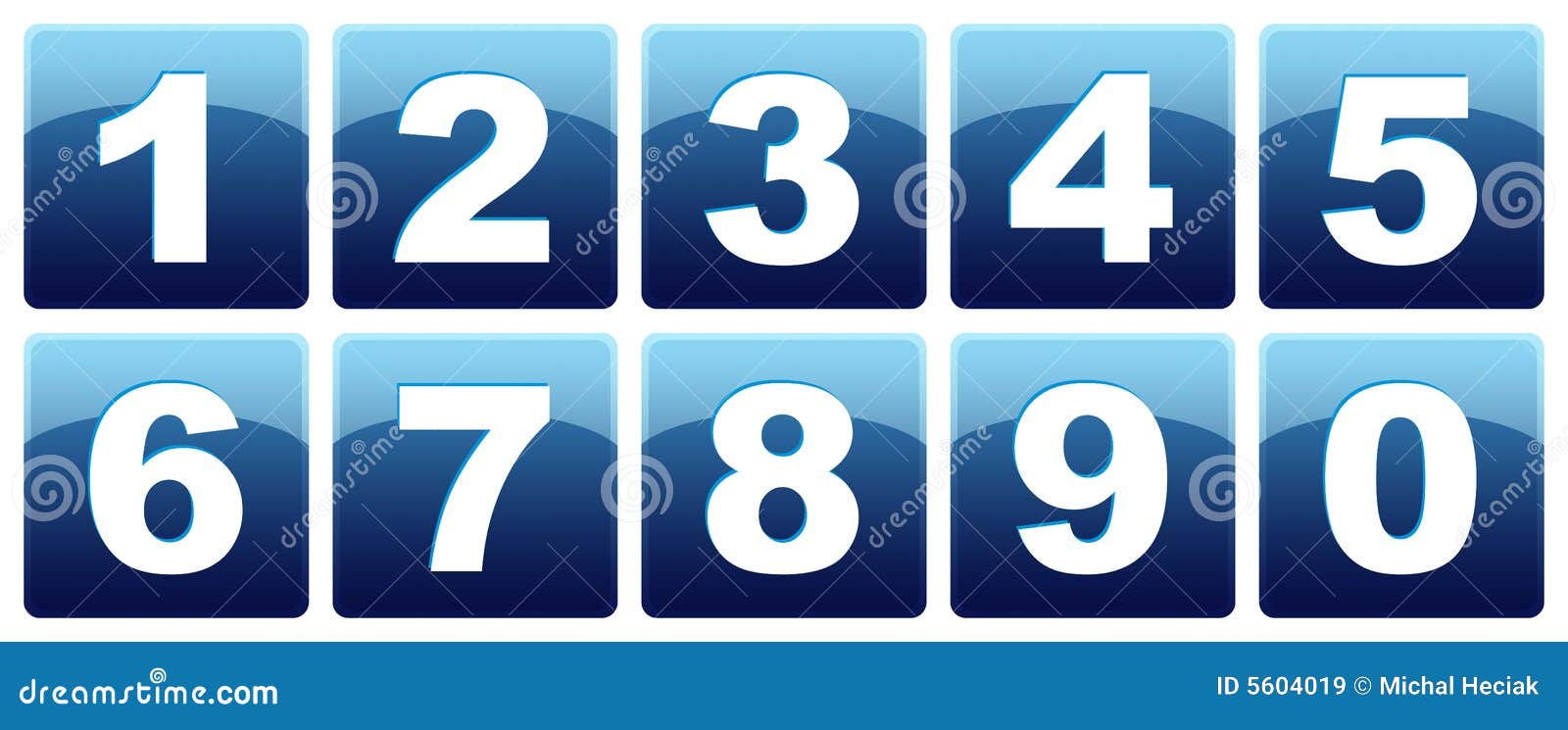 Iconos del número stock de ilustración. Ilustración de tres - 5604019