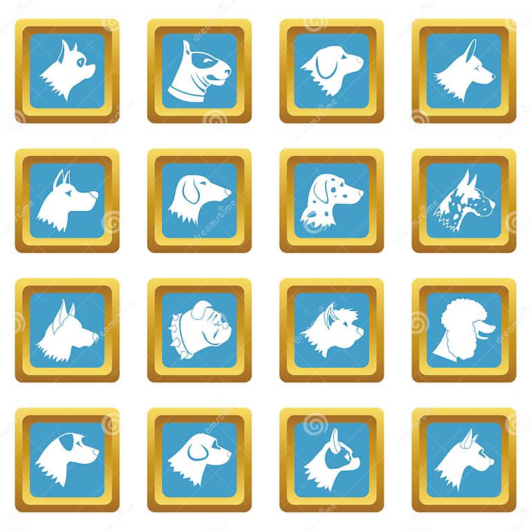 Iconos del perro azules ilustración del vector. Ilustración de imagen ...