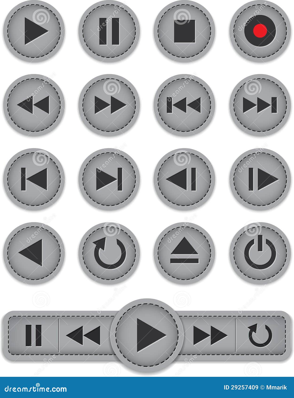 Iconos Del Reproductor Multimedia Ilustración del Vector - Ilustración ...