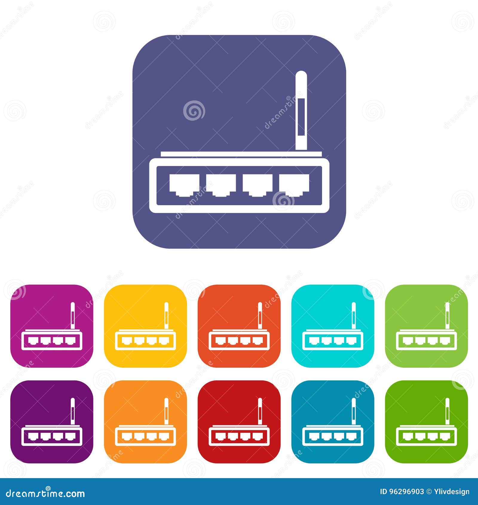 Iconos del router fijados ilustración del vector. Ilustración de ...