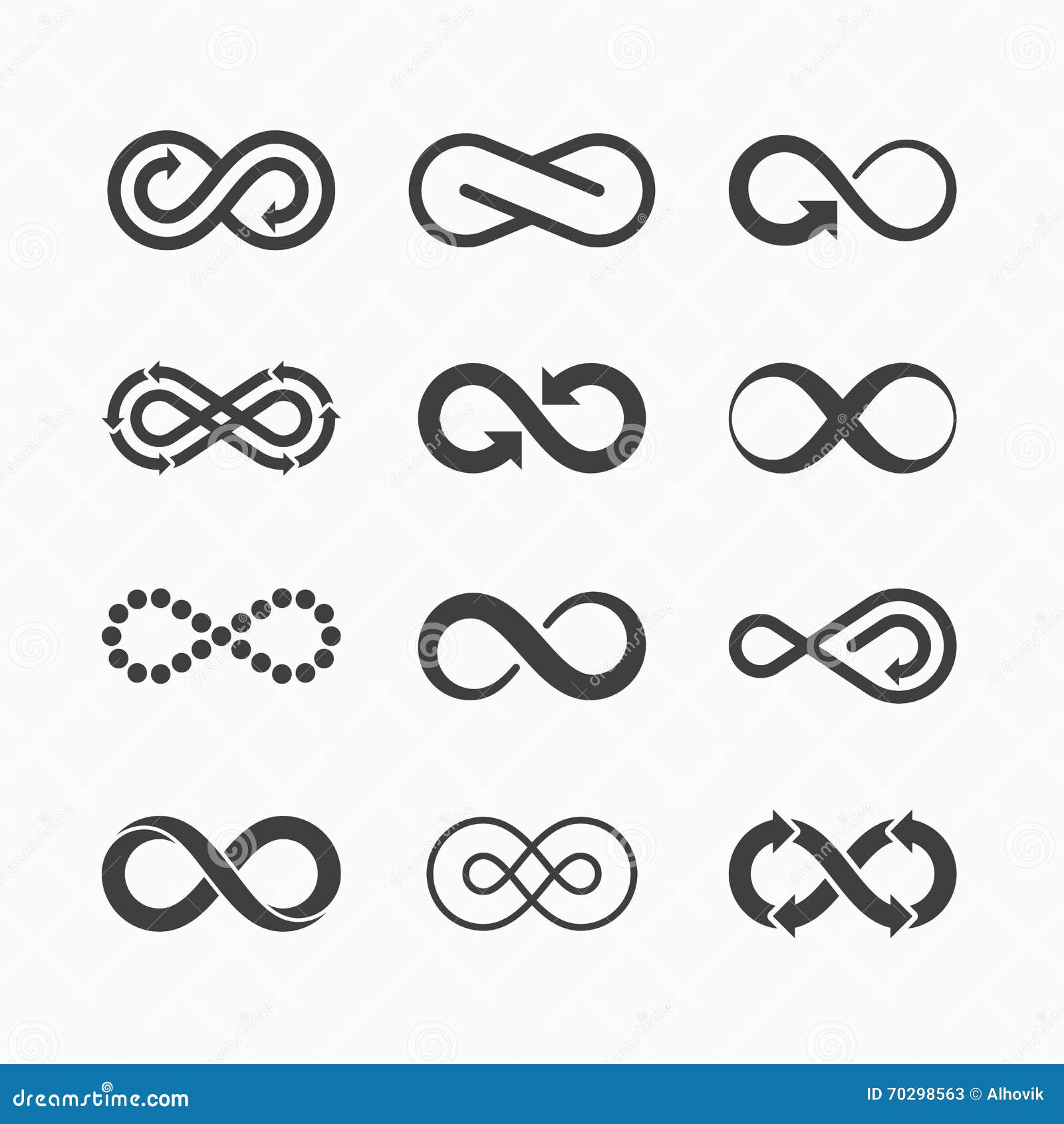 Iconos Del Símbolo Del Infinito Ilustración del Vector - Ilustración de ...