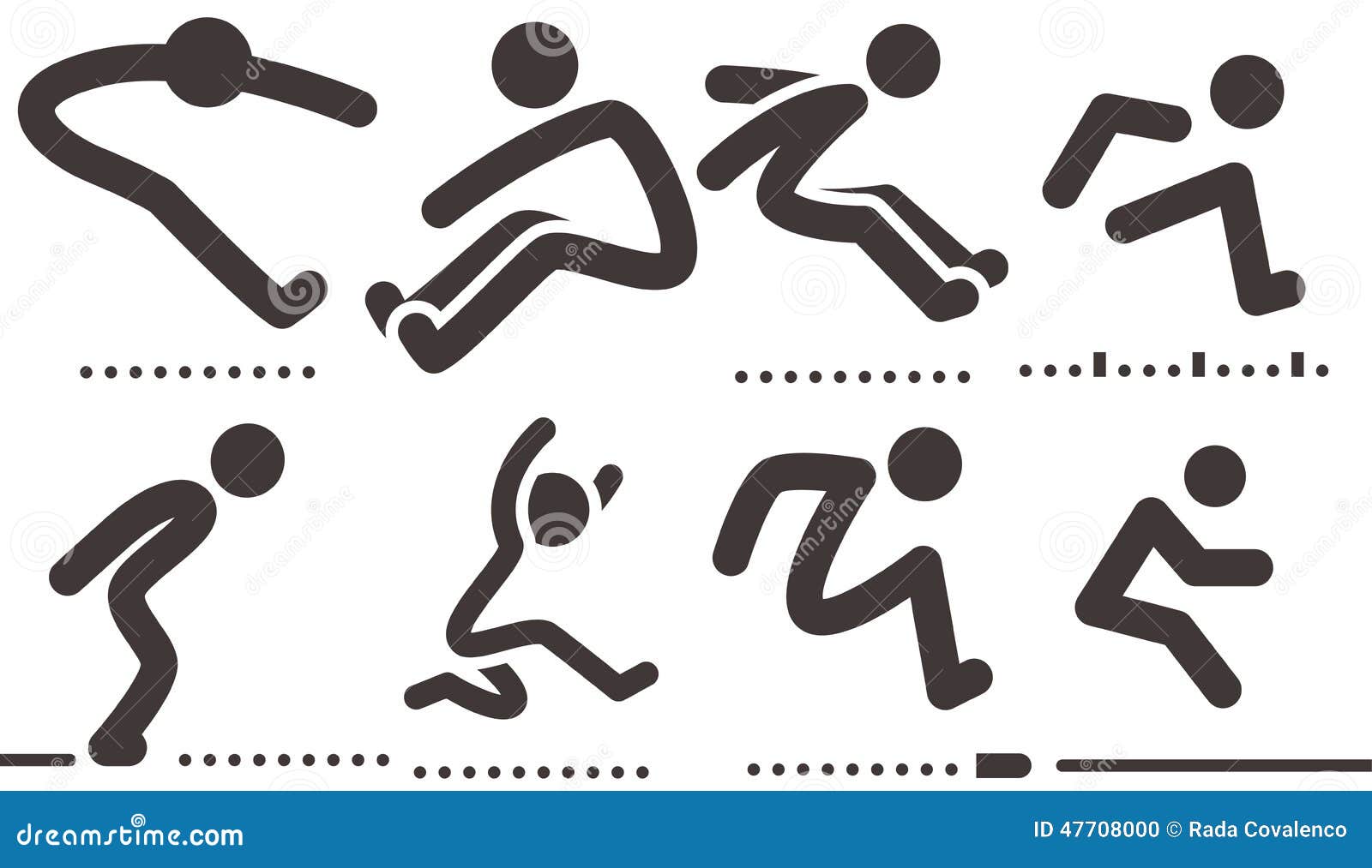 Iconos Del Salto De Longitud Ilustración del Vector - Ilustración de ...