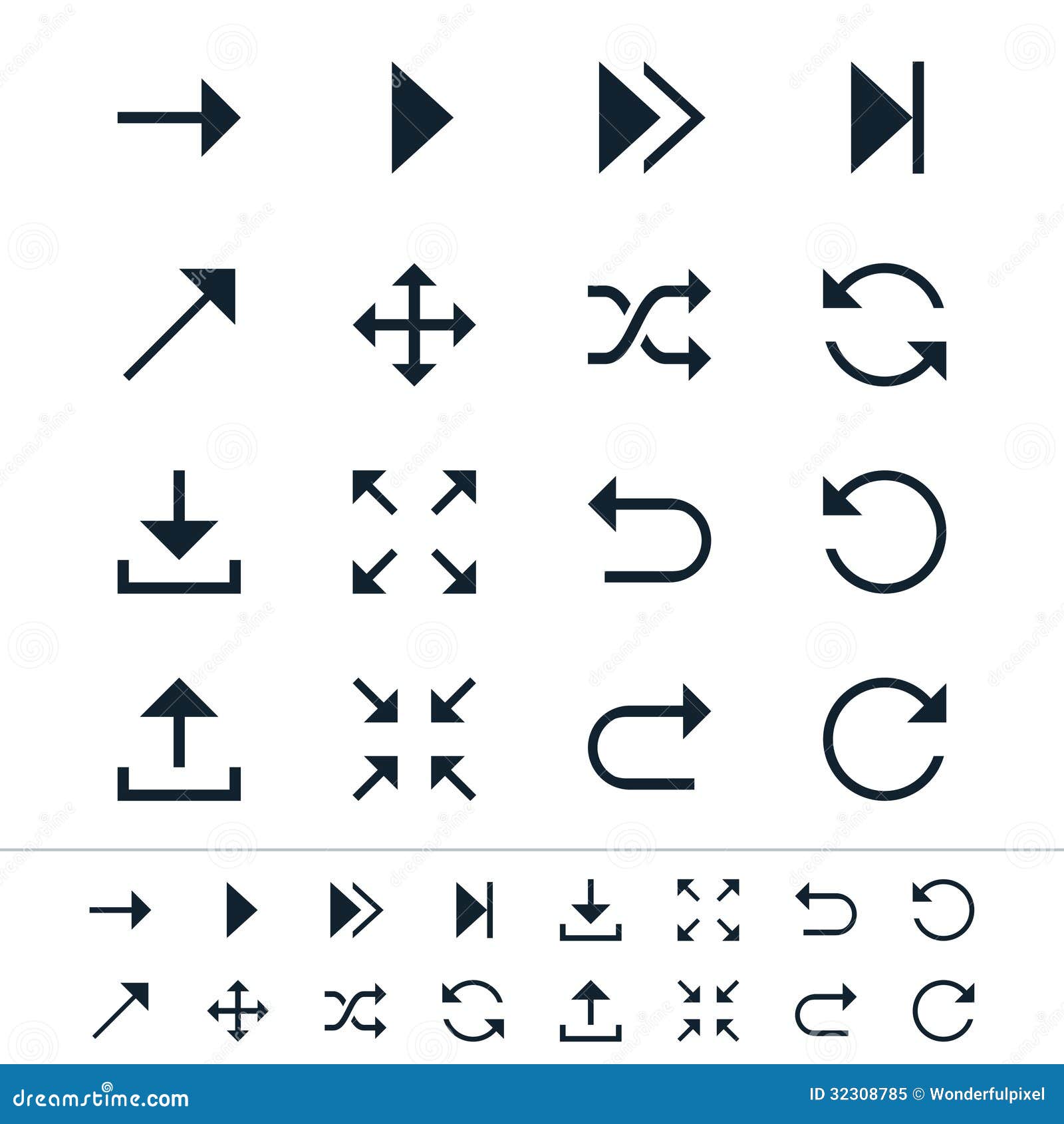 Iconos Del Símbolo De La Flecha Ilustración del Vector - Ilustración de izquierdo, derecho: 32308785