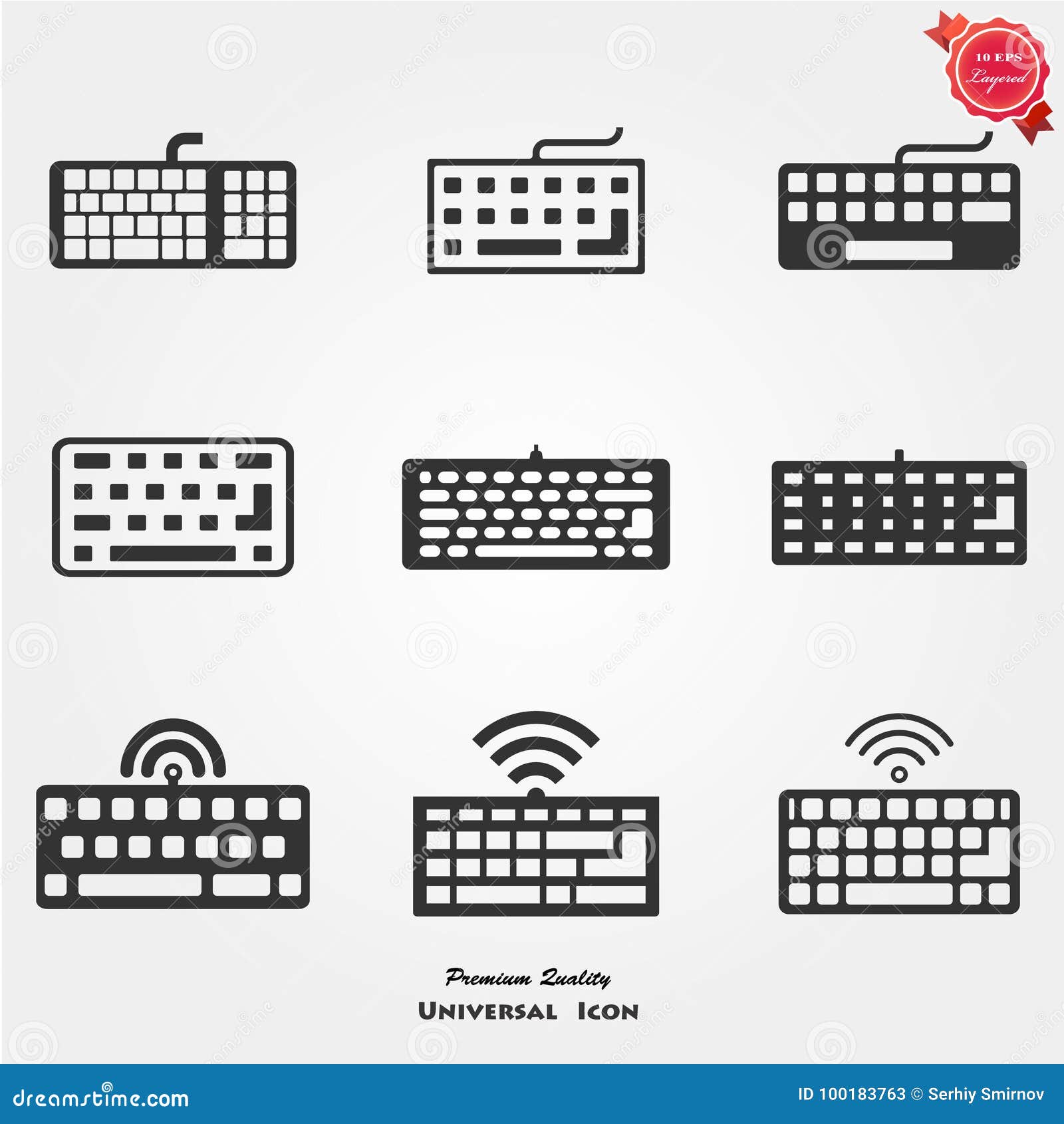 Iconos del teclado ilustración del vector. Ilustración de clave - 100183763