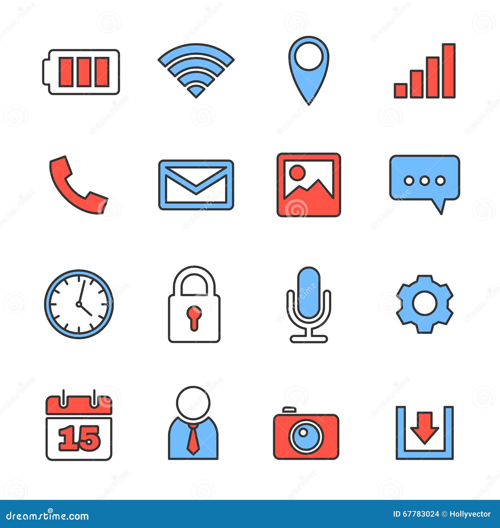 Iconos del teléfono móvil ilustración del vector. Ilustración de libro ...