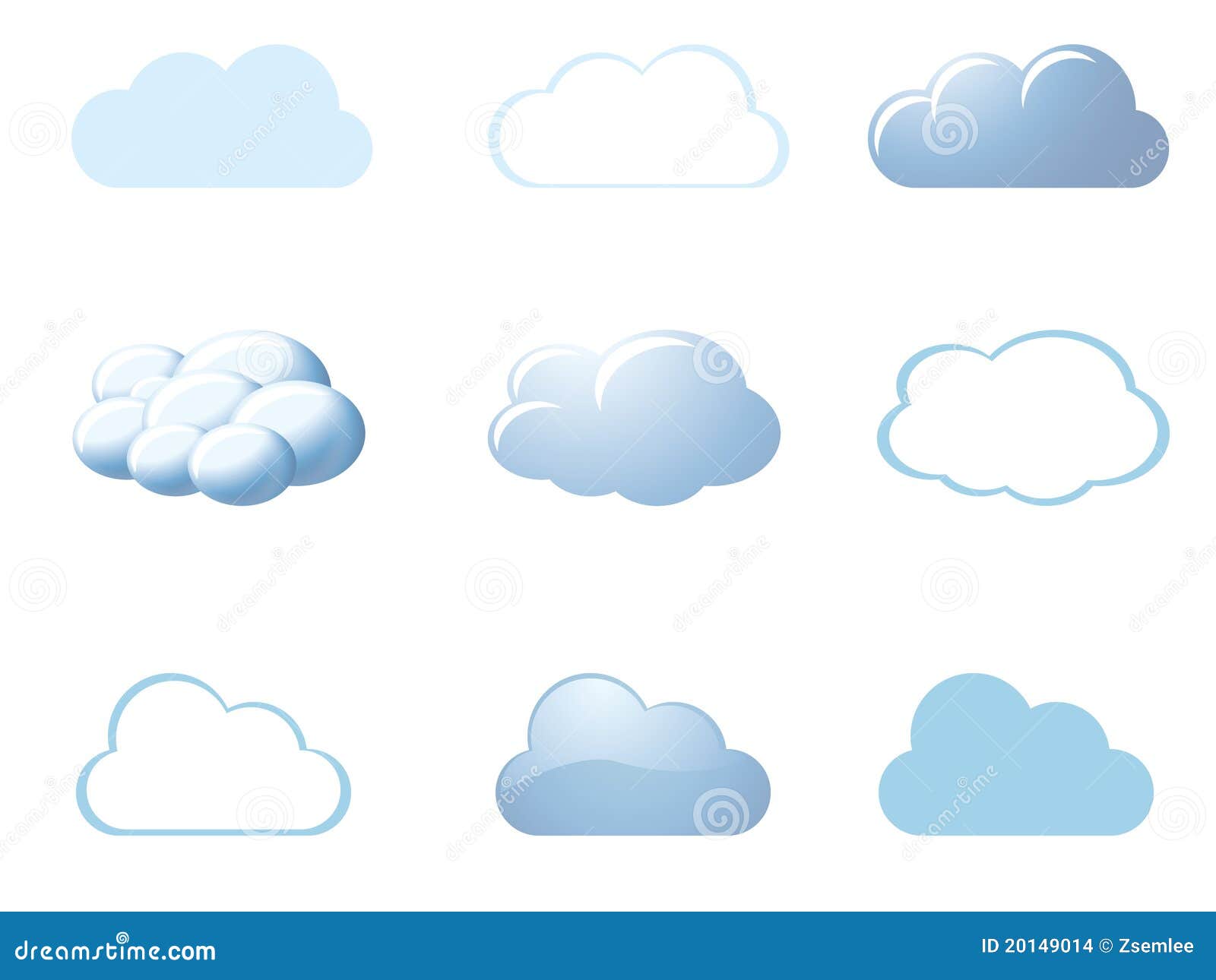 Iconos del tiempo - nubes ilustración del vector. Ilustración de parte ...