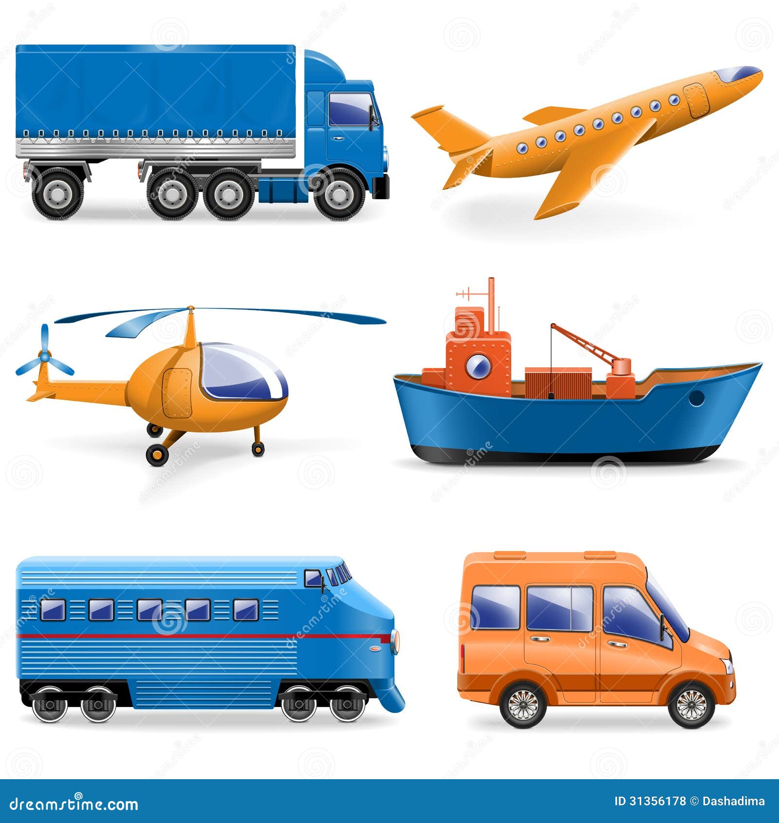 Iconos Del Transporte Del Vector Ilustración del Vector - Ilustración ...