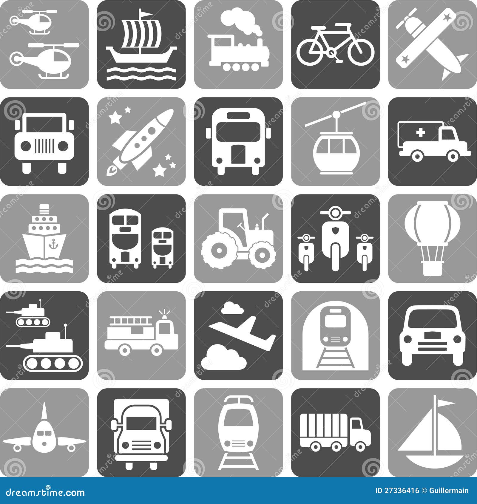 Iconos Del Transporte Y Del Recorrido Ilustración del Vector ...