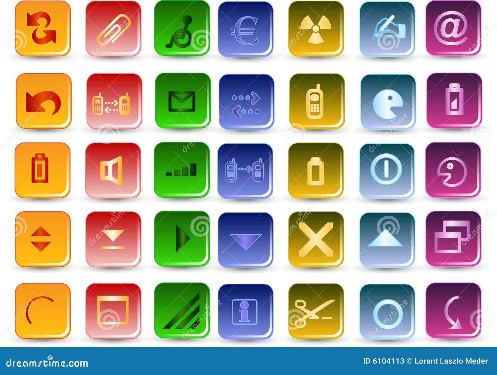 Iconos Del Vector De Colorfull Ilustración del Vector - Ilustración de ...