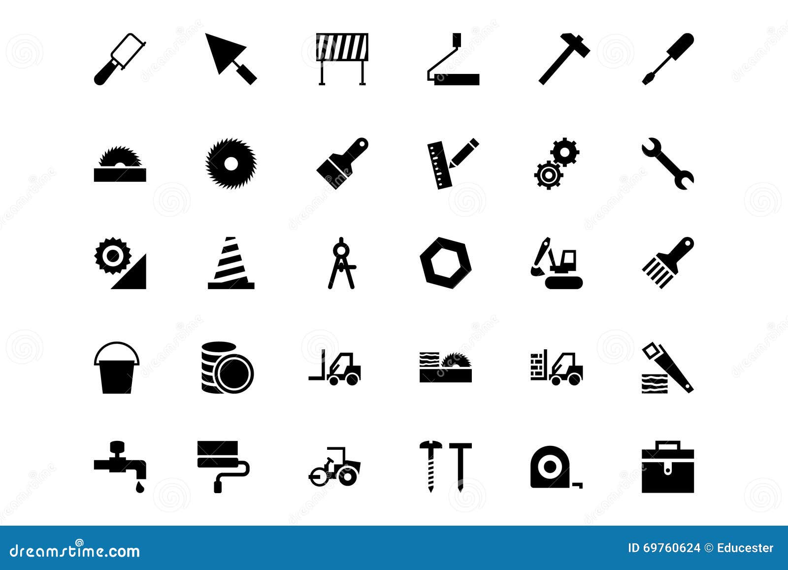 Iconos 3 Del Vector De La Construcción Stock de ilustración ...