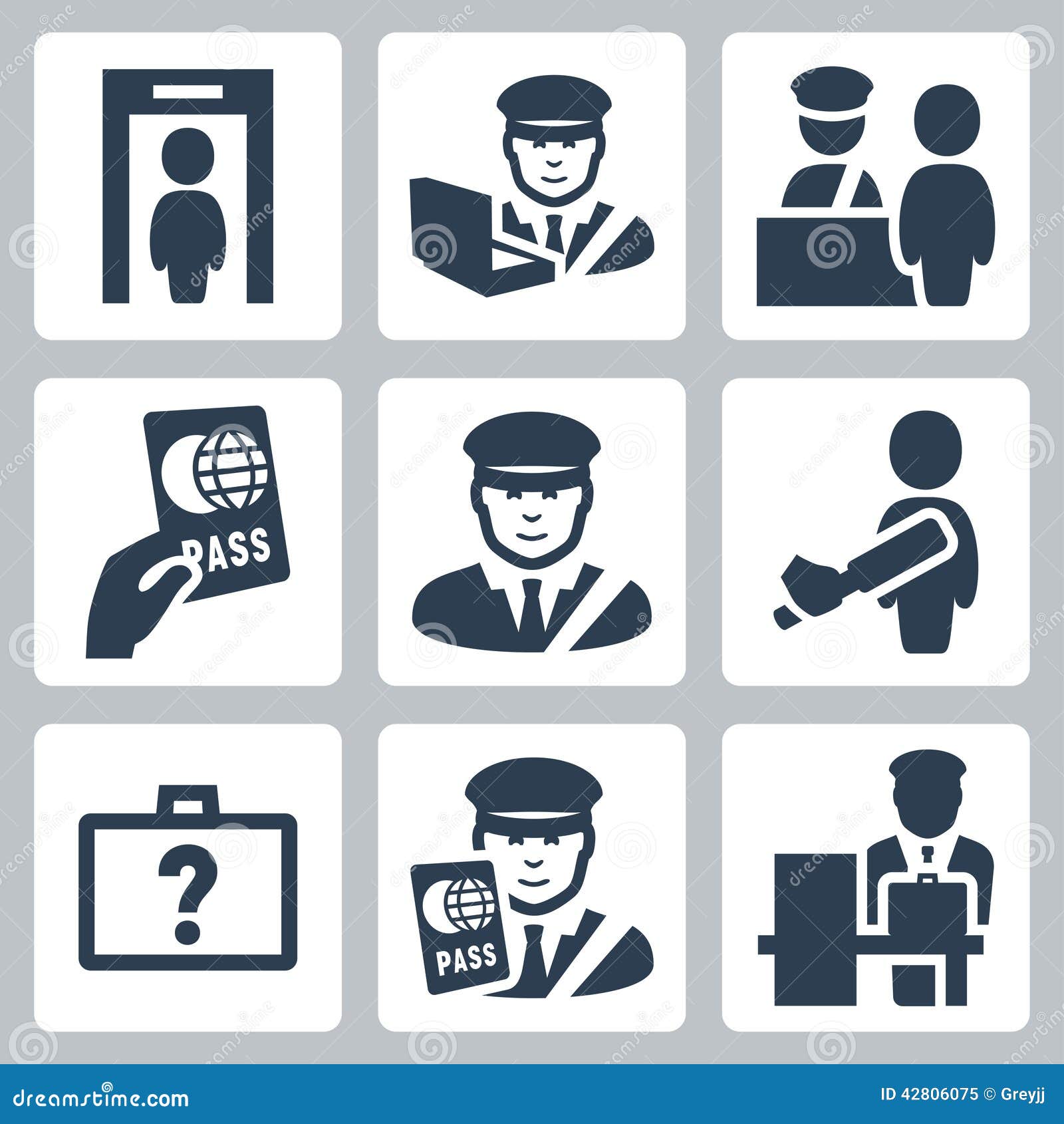 Iconos Del Vector De Las Aduanas Ilustración del Vector - Ilustración ...