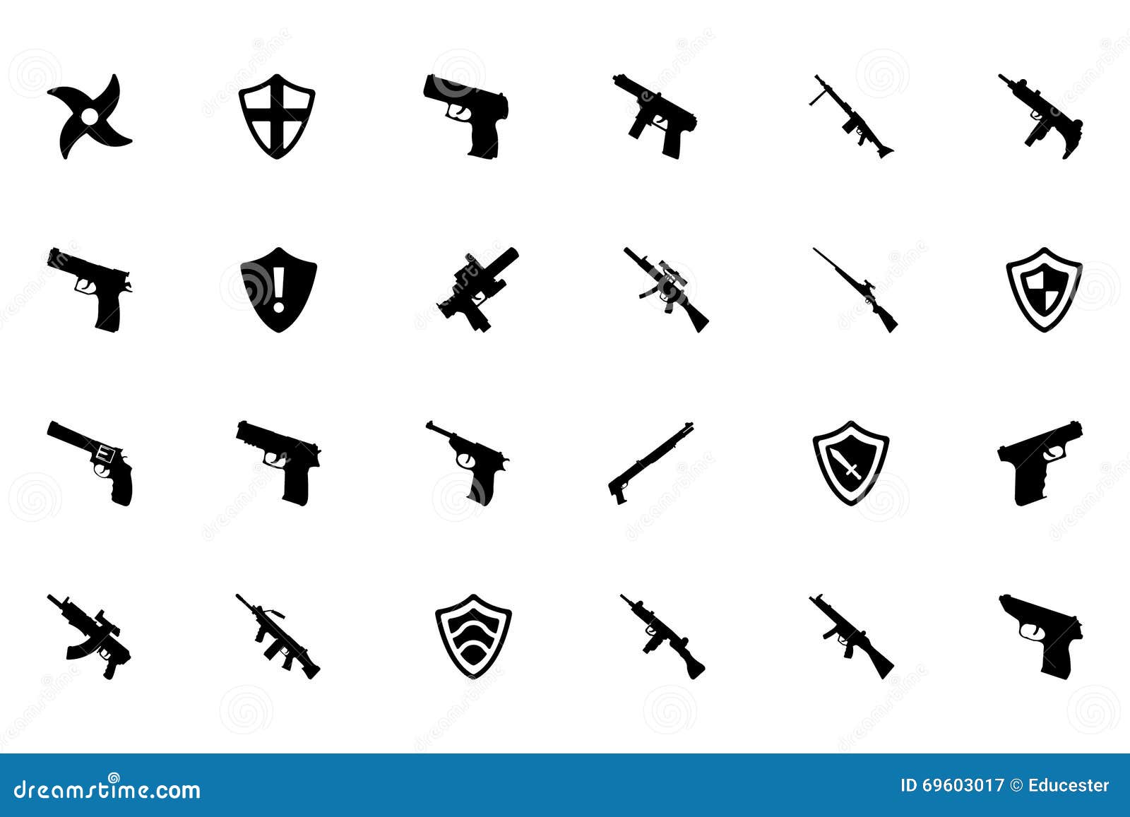 Iconos 3 Del Vector De Las Armas Stock de ilustración - Ilustración de ...