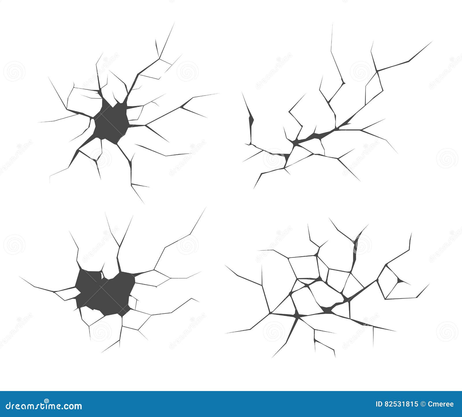 Iconos Del Vector De Las Grietas Ilustración del Vector - Ilustración ...