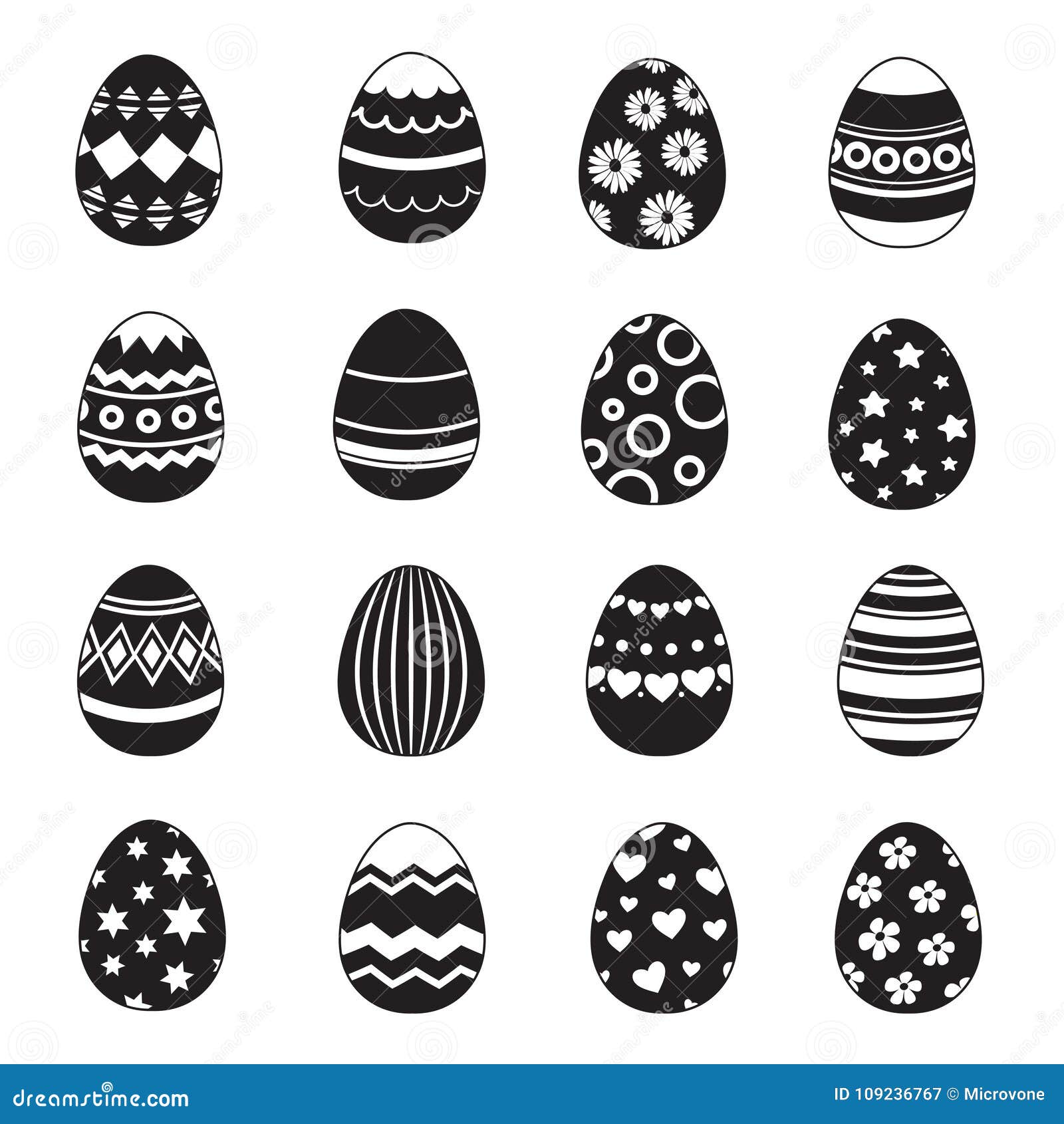Iconos Del Vector De Los Huevos De Pascua Ilustración del Vector ...