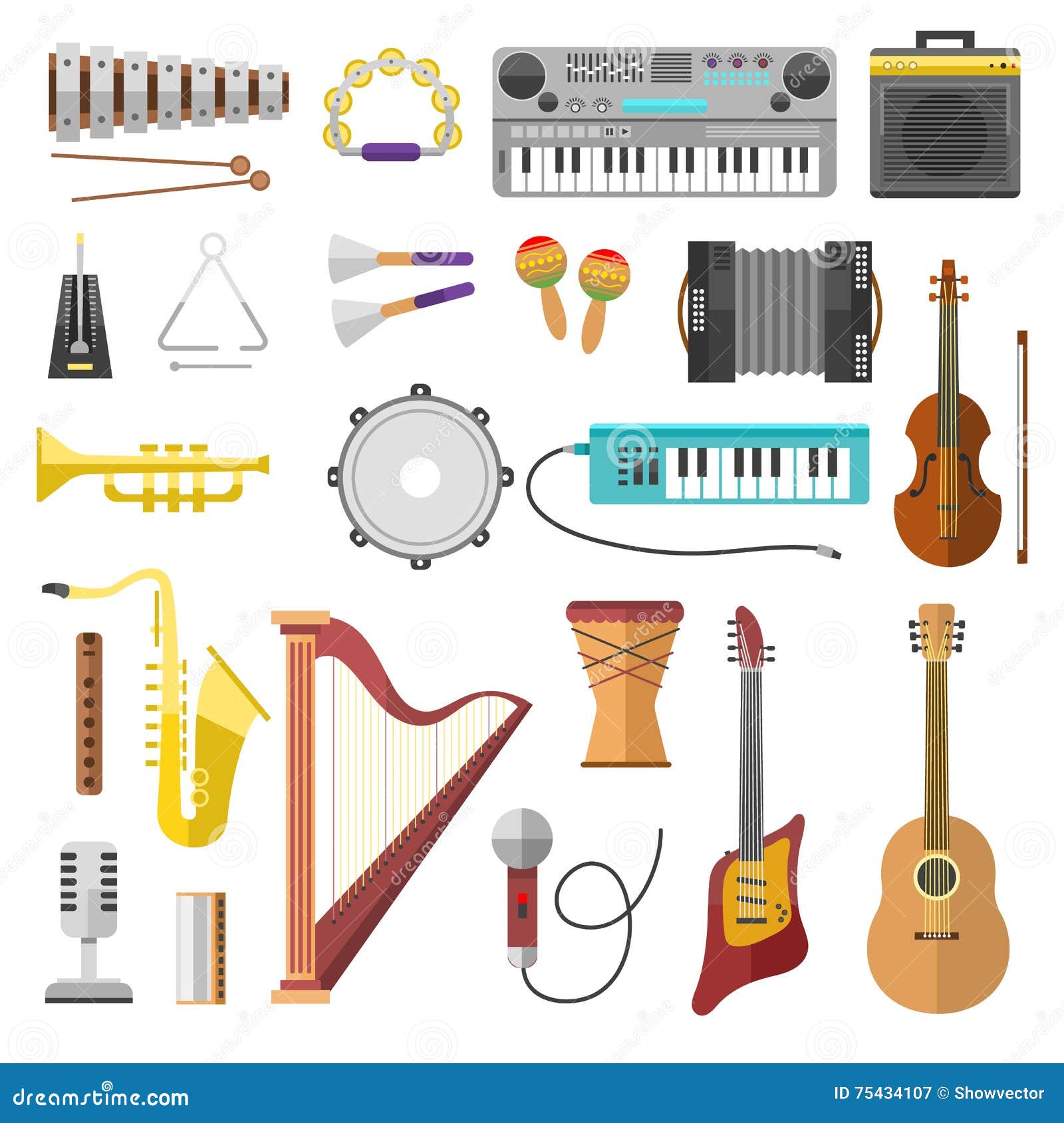 Iconos Del Vector De Los Instrumentos De Música Ilustración del Vector ...
