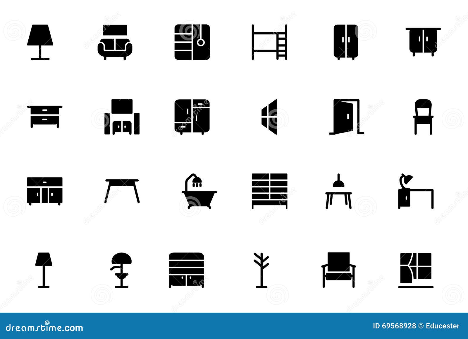 Iconos 2 Del Vector De Los Muebles Stock de ilustración - Ilustración ...