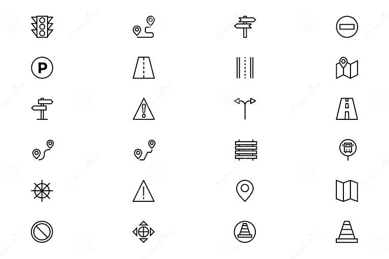 Iconos 1 Del Vector Del Esquema Del Camino Stock de ilustración ... Iconos 1 Del Vector Del Esquema Del Camino Stock de ilustración ...
