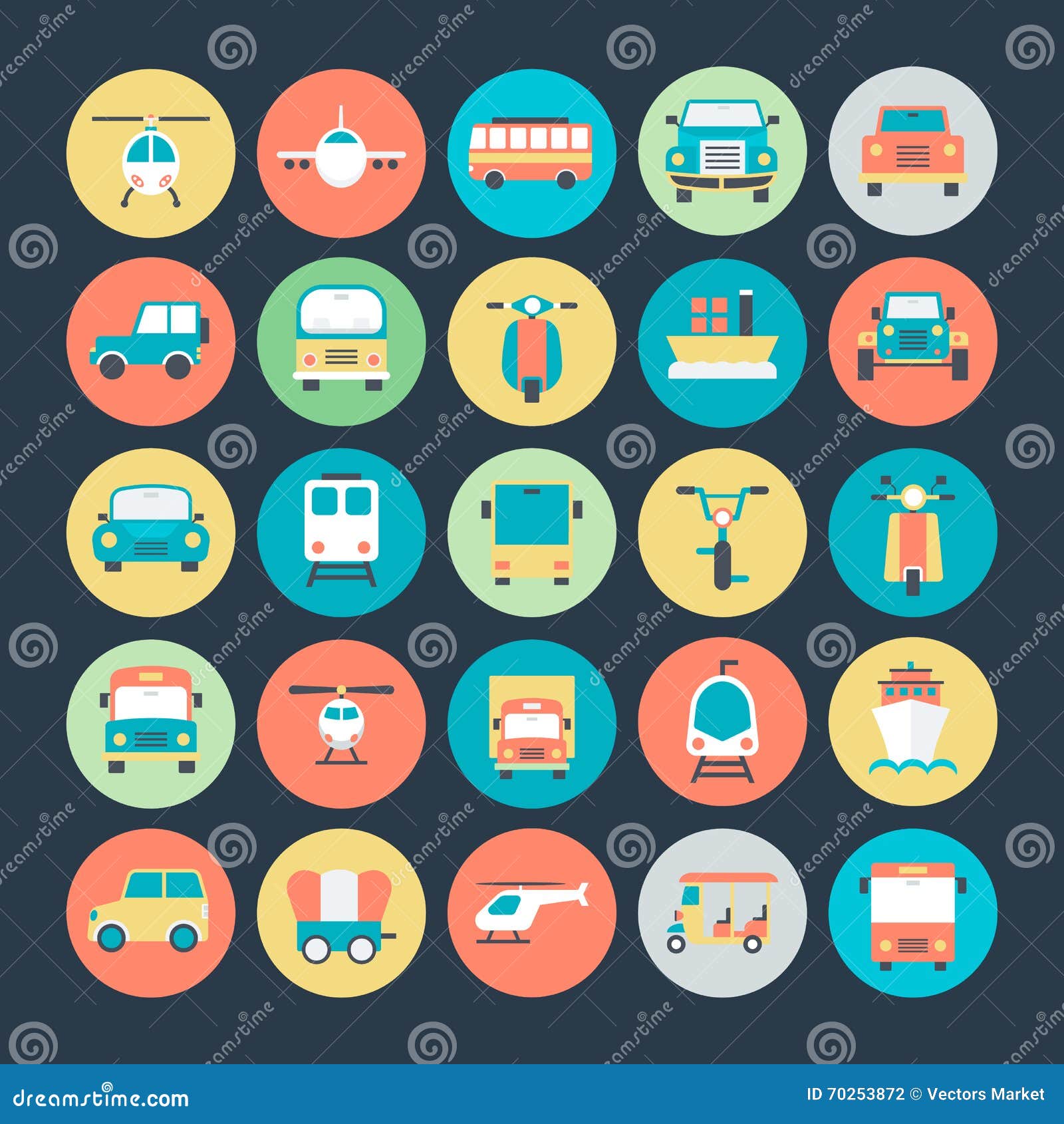 Iconos 3 Del Vector Del Transporte Stock de ilustración - Ilustración ...